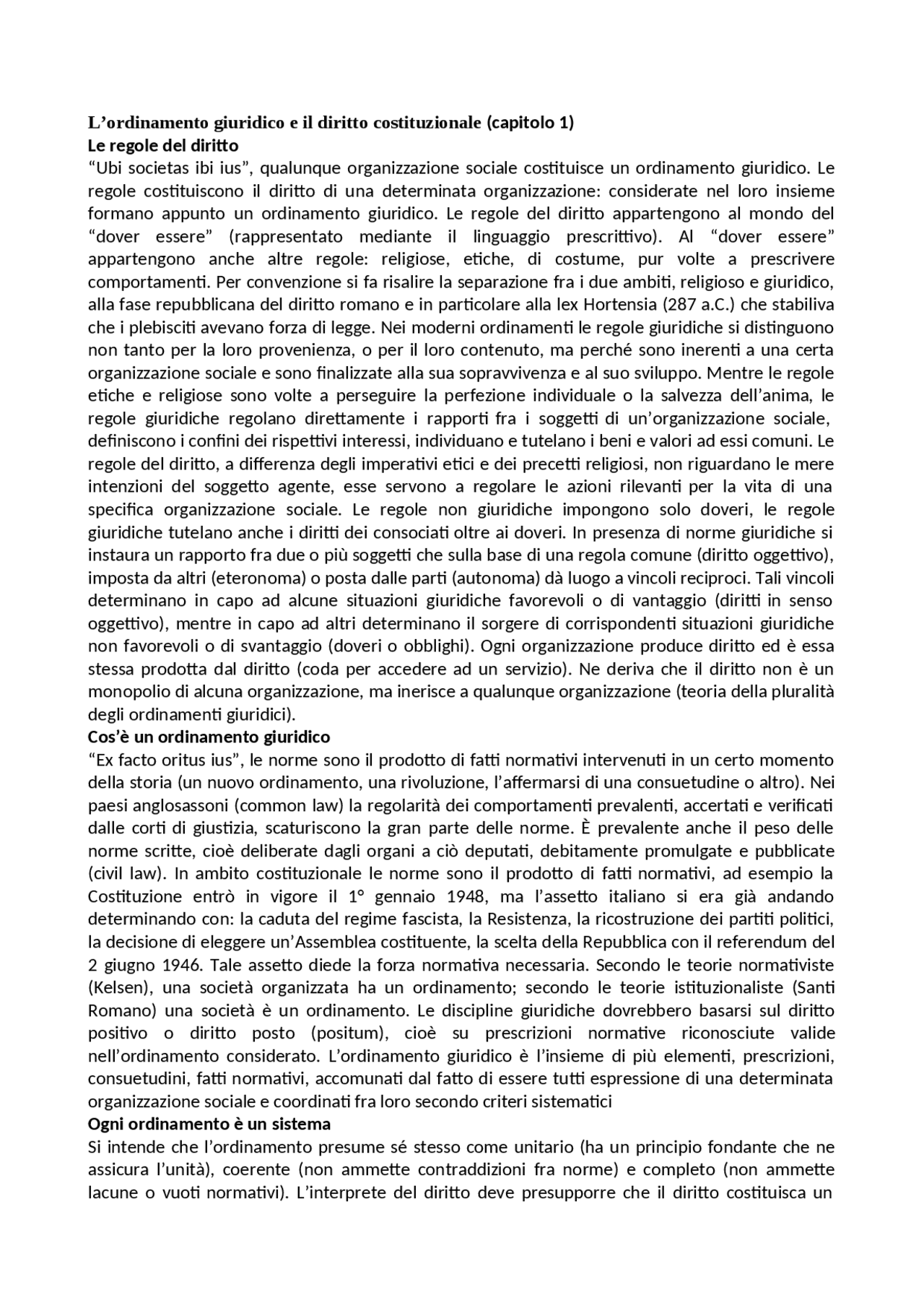 Riassunto Diritto Pubblico Completo Docsity