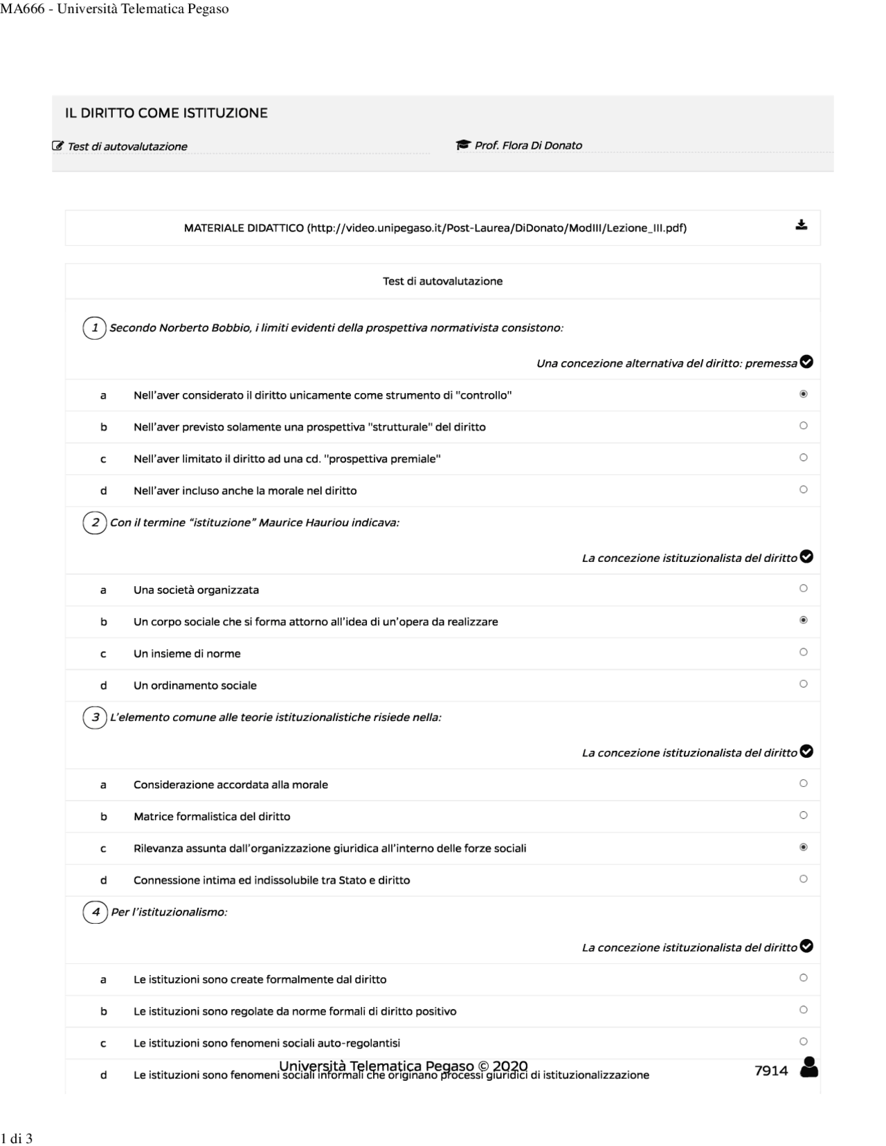 Test Autovalutazione Docsity