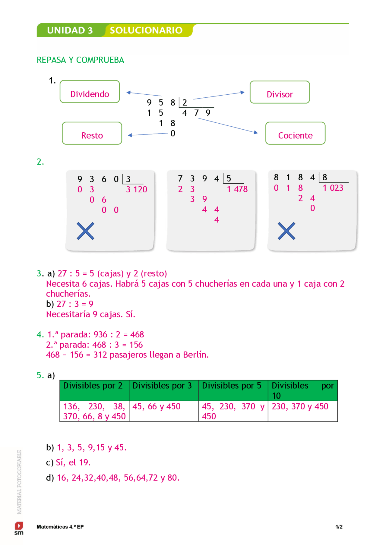 SOLUCION TEMA 3 DE MATEMATICAS 4º - Docsity
