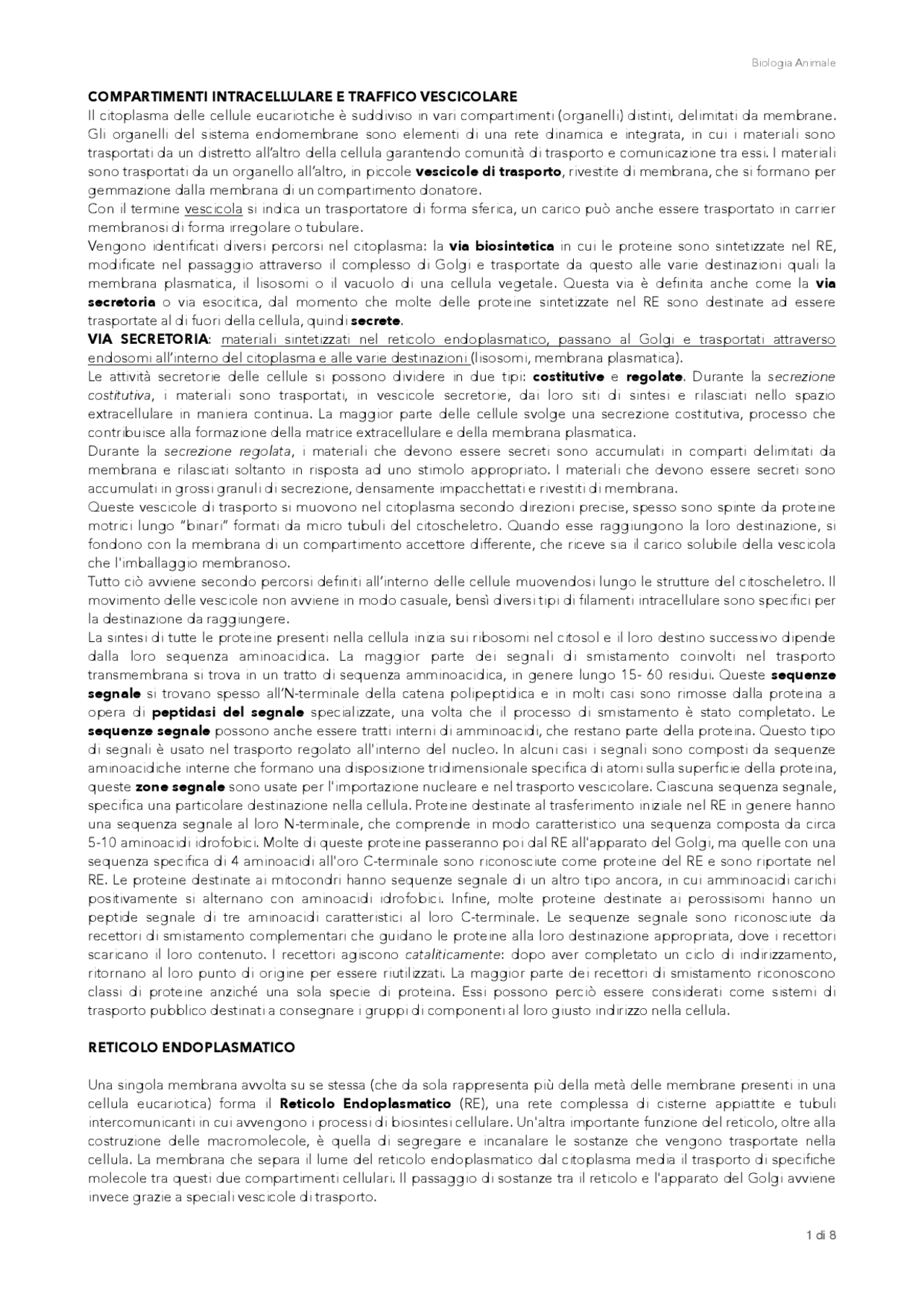 Traffico Vescicolare Docsity
