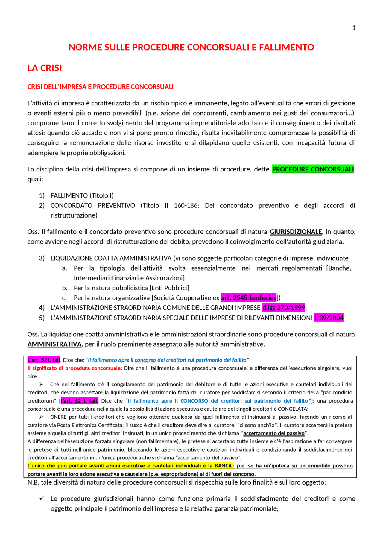 Fallimento Riassunto Libro Diritto Commerciale Docsity
