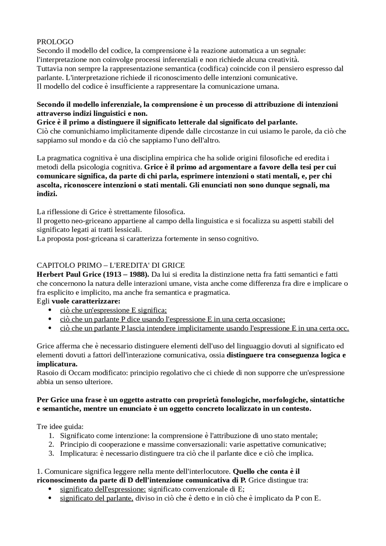 Appunti Pragmatica Cognitiva Claudia Bianchi Docsity