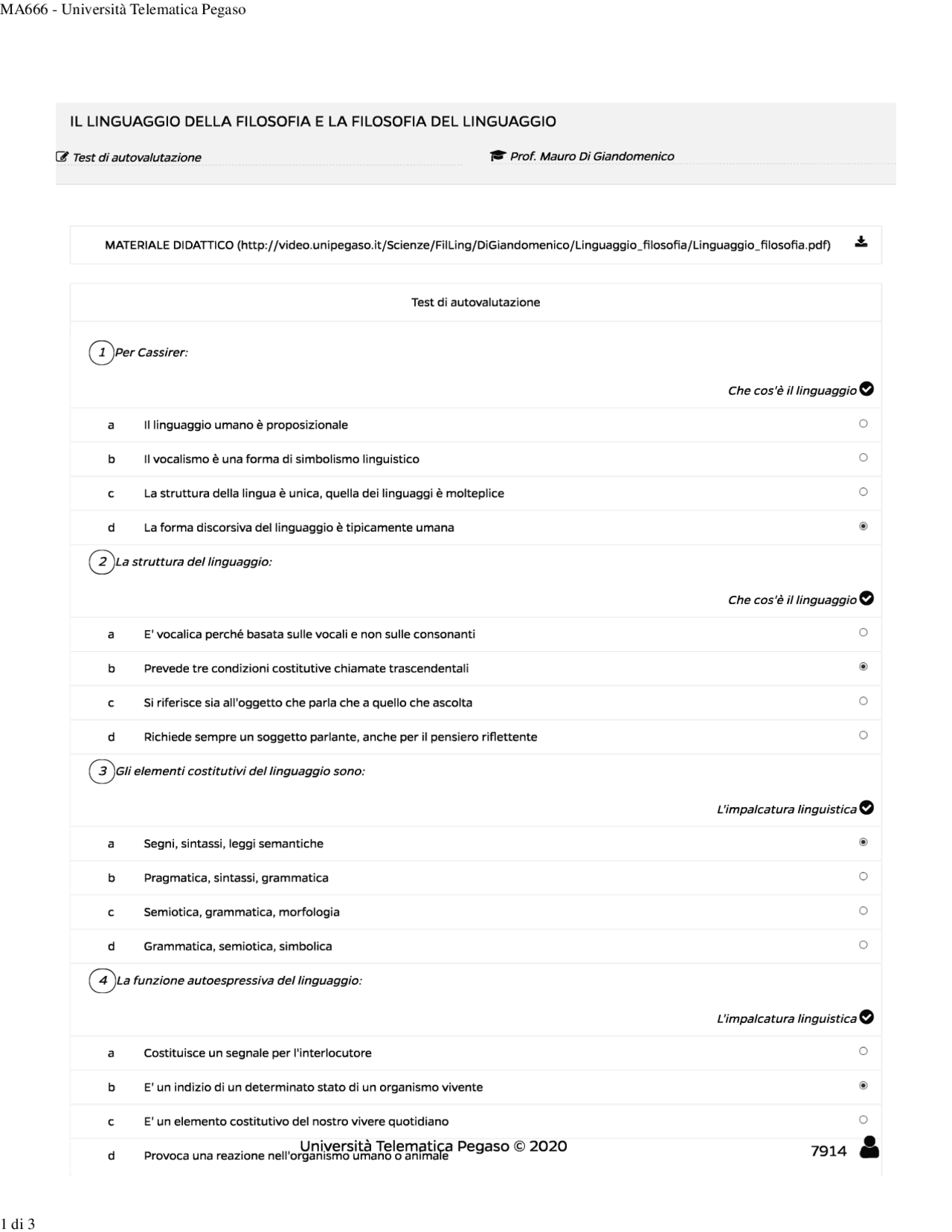 Test Autovalutazione Docsity