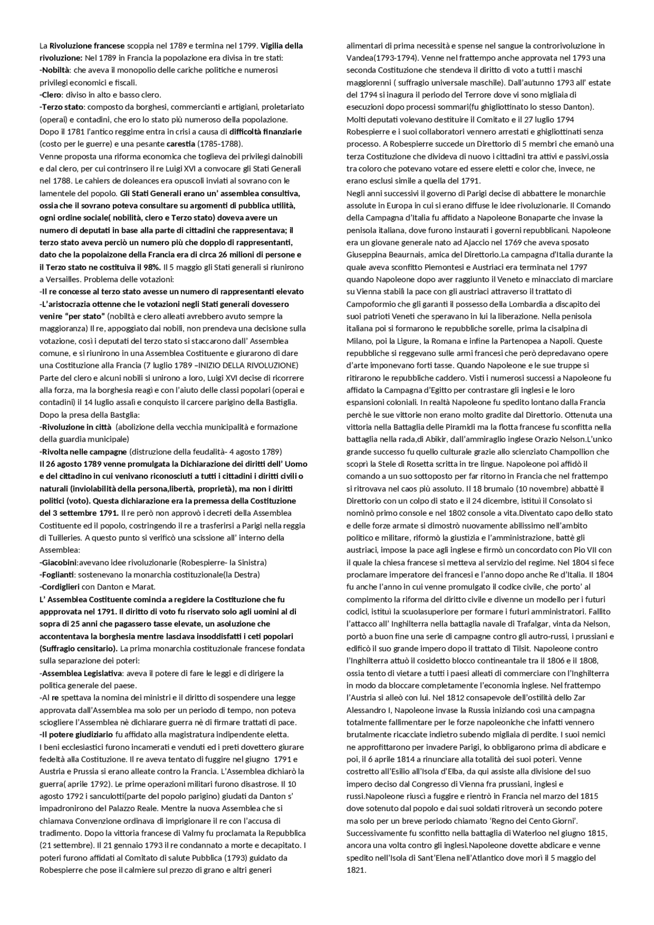 Appunti Rivoluzione Francese Docsity