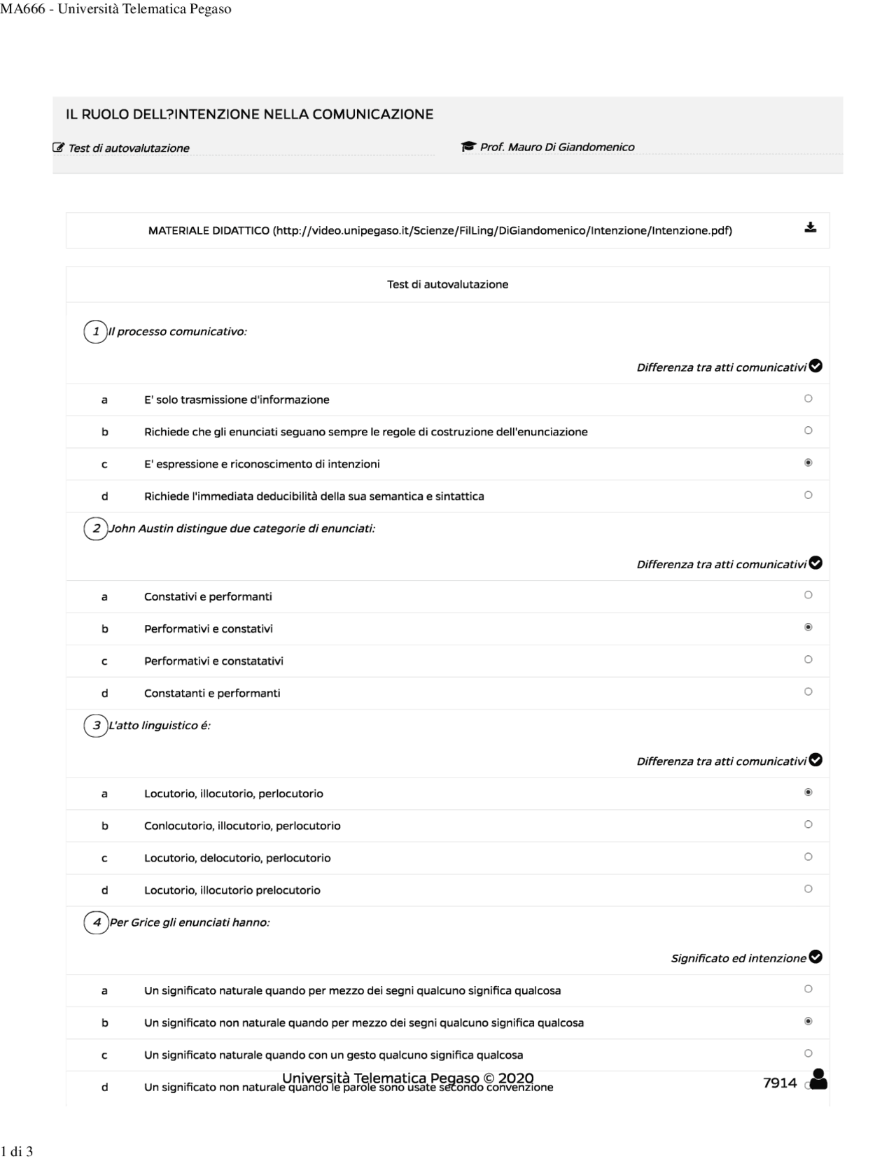 Test Autovalutazione Docsity