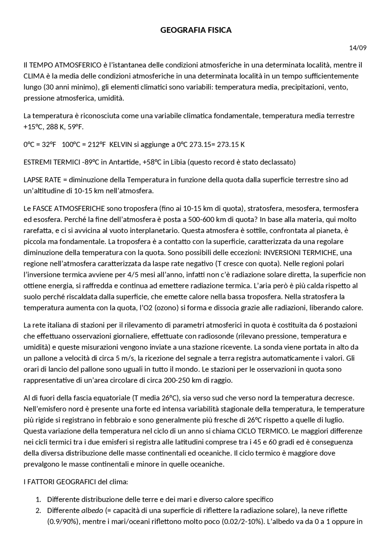 Geografia Fisica Primo Parziale Docsity
