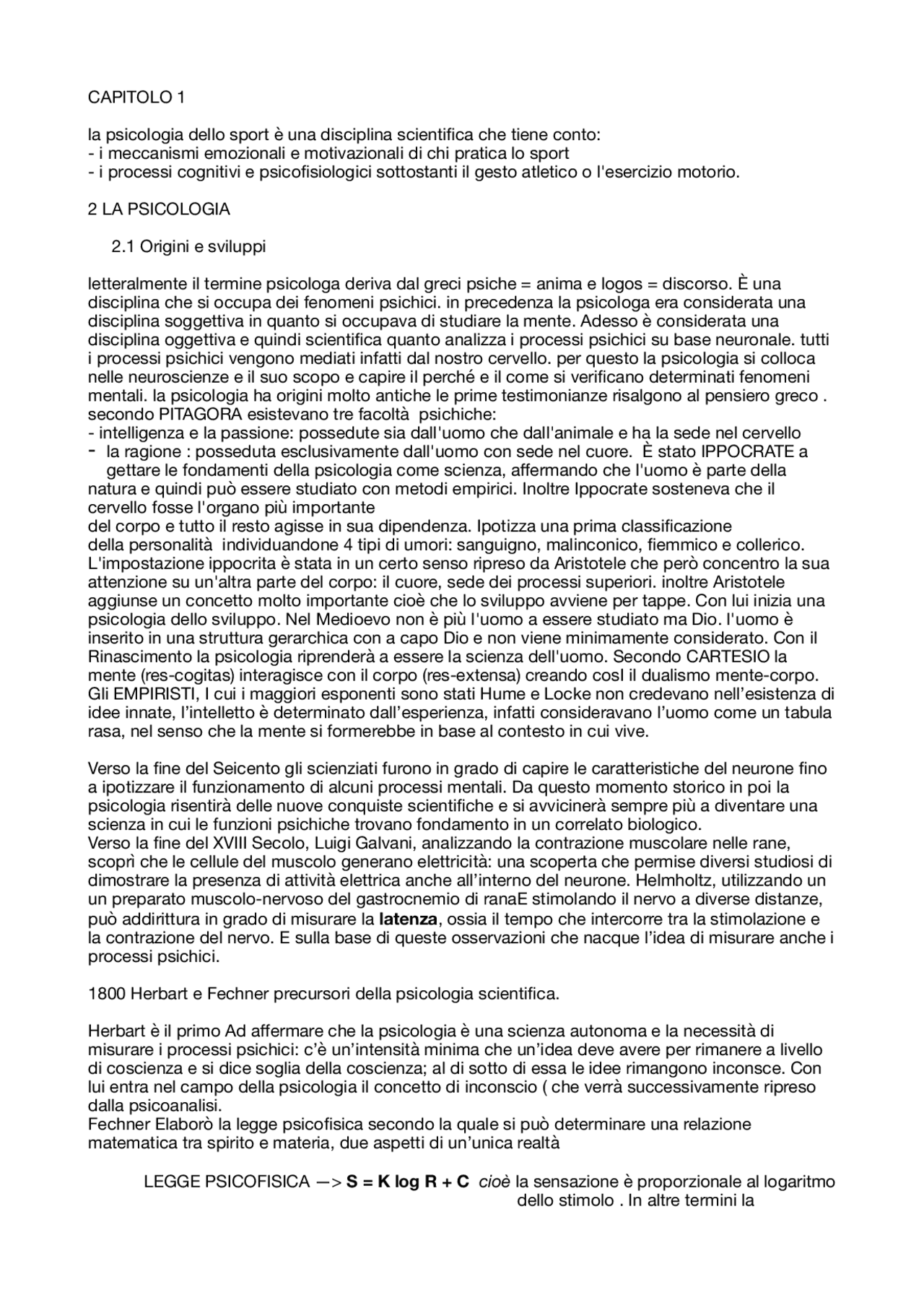Manuale Di Psicologia Generale Docsity