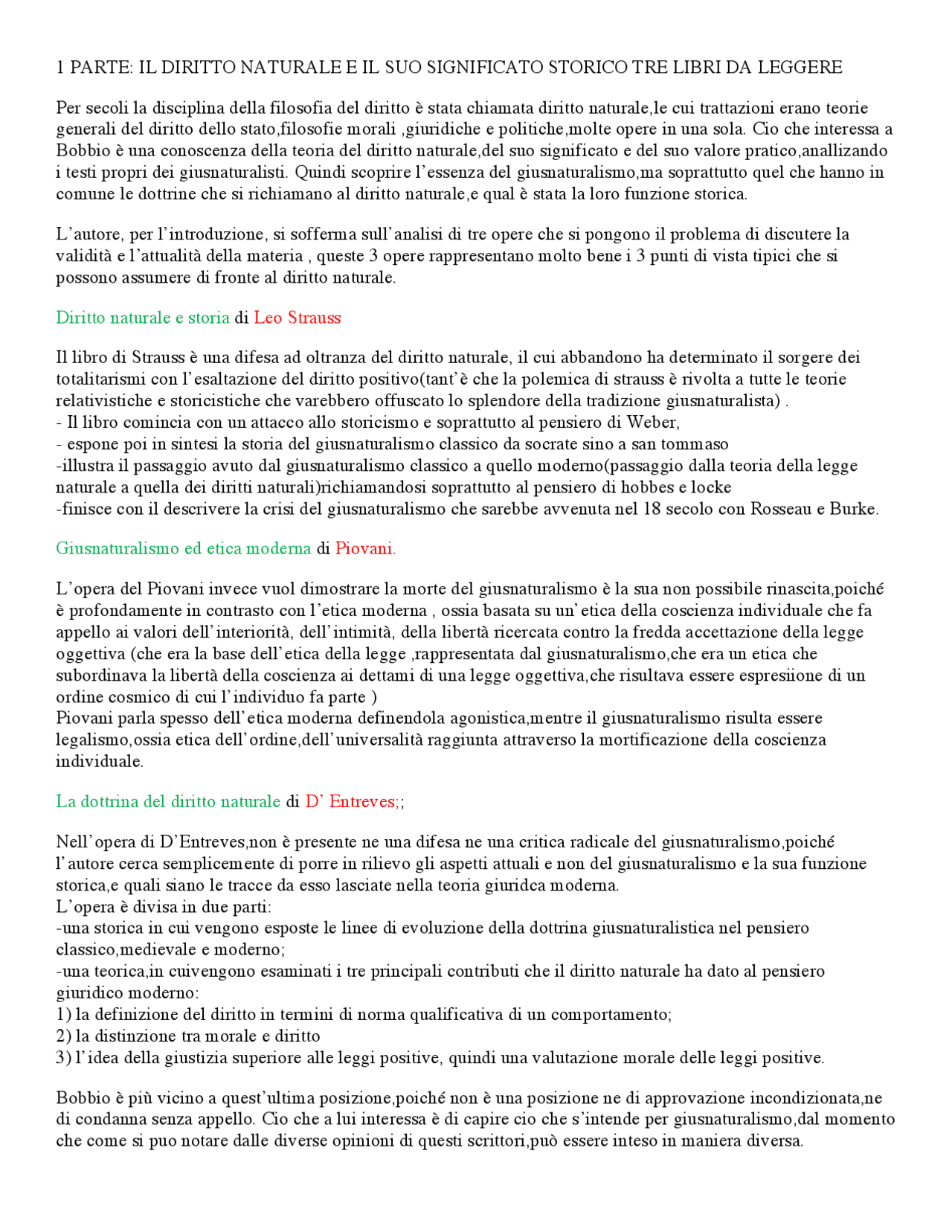 Prima Parte libro " Locke e il diritto naturale" - Docsity