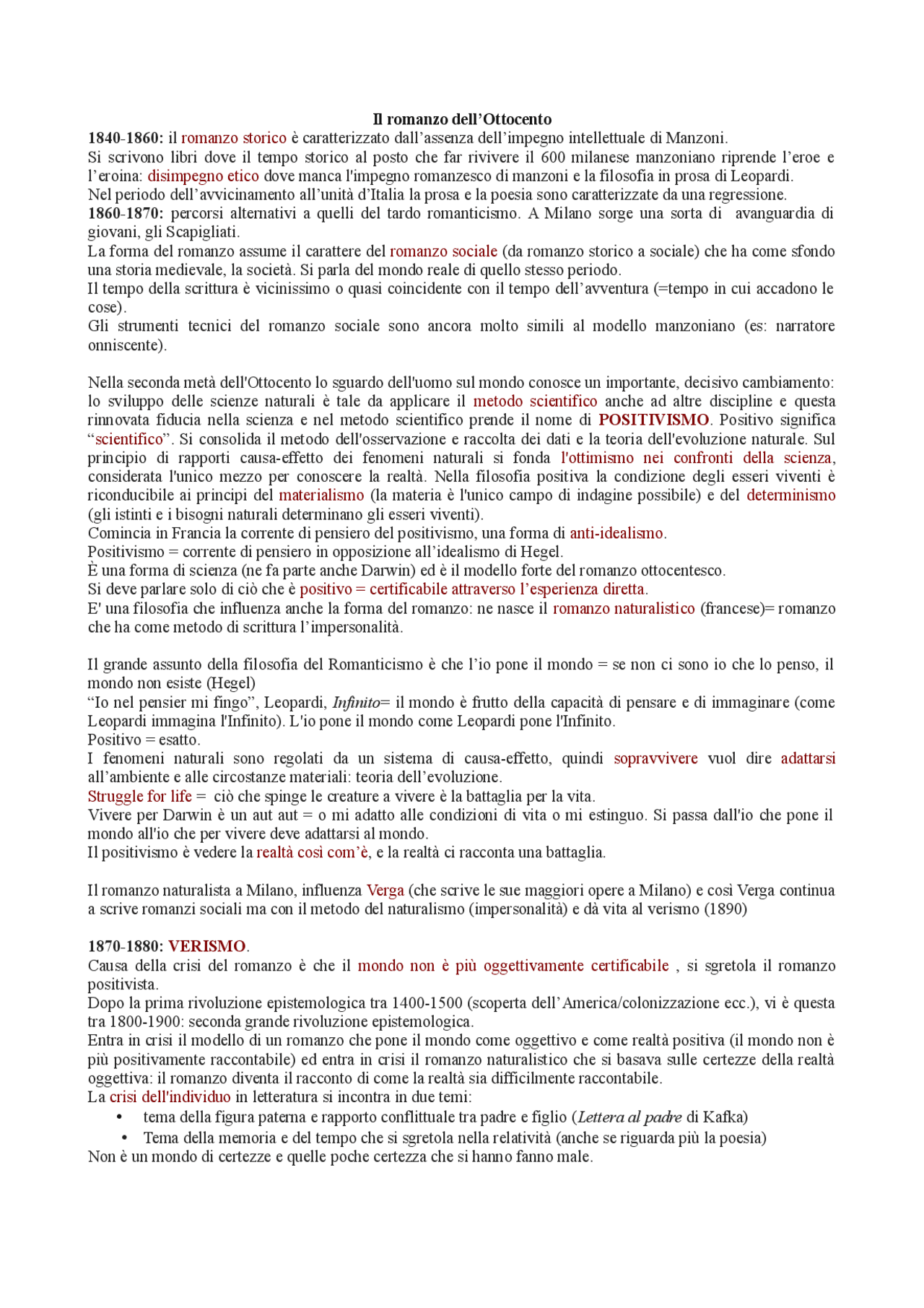 Verga Quinta Liceo Classico Appunti E Schemi Docsity
