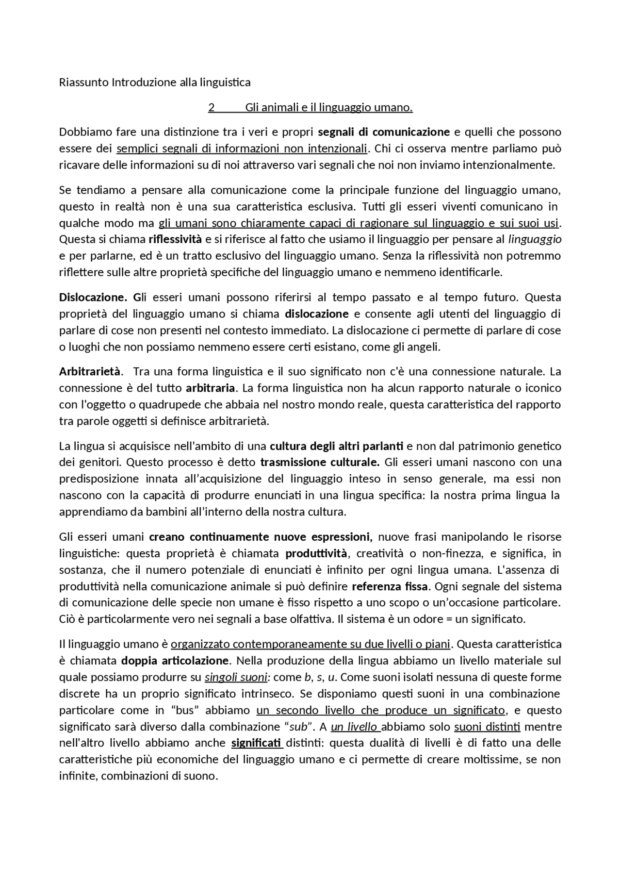 Riassunto Introduzione Alla Linguistica George Yule Dragotto Docsity