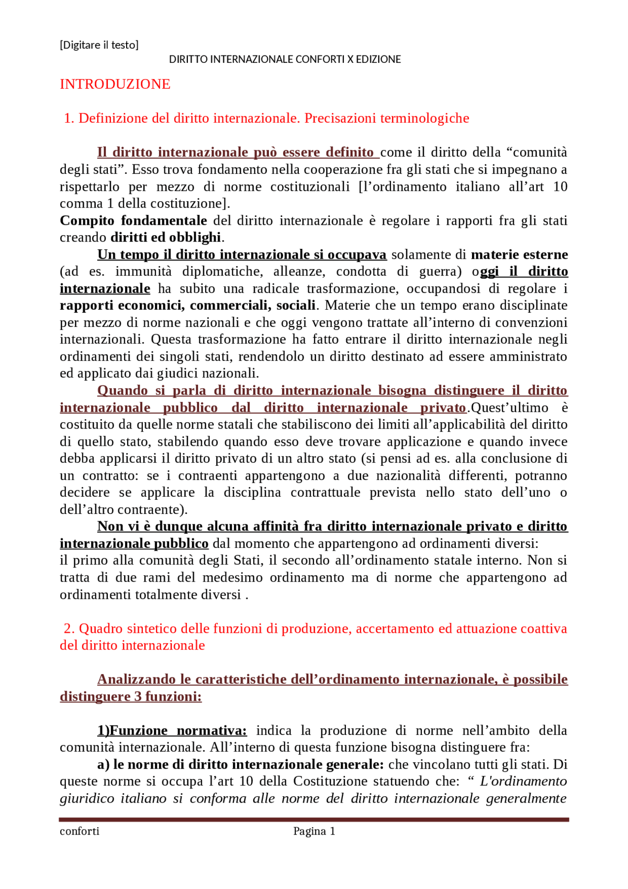 Diritto internazionale - Docsity