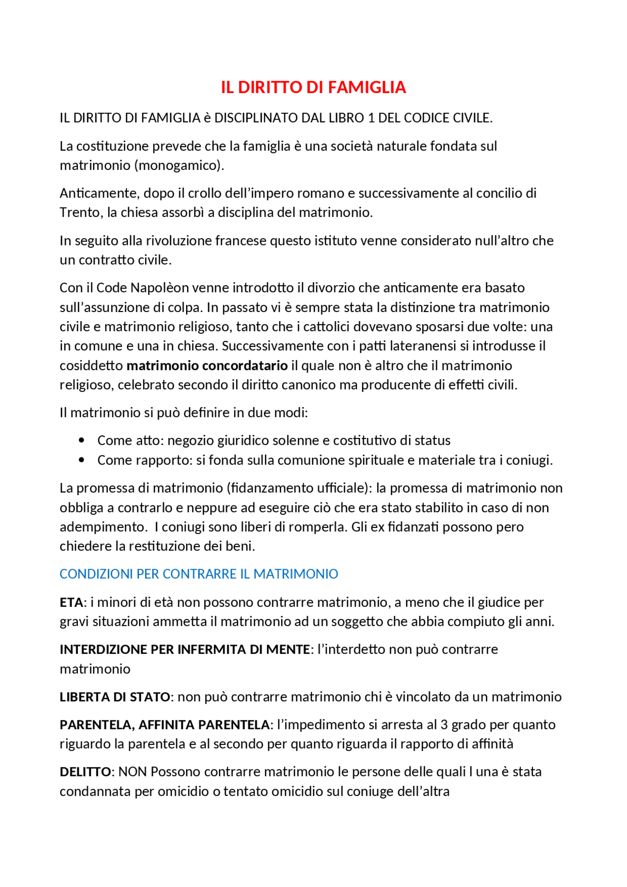 Appunti Diritto Di Famiglia Esame Diritto Privato Docsity