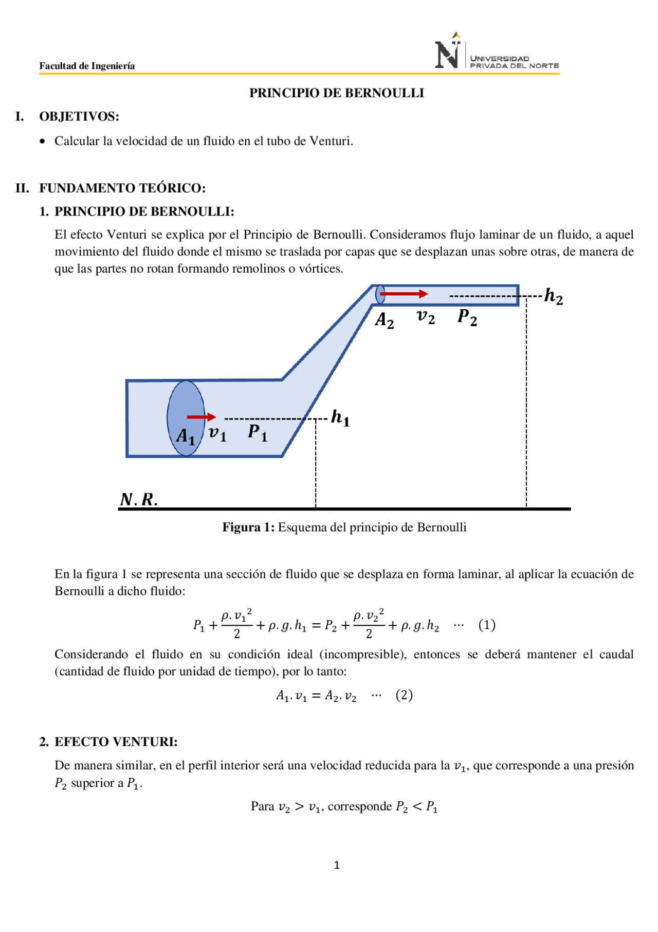 Hoja De Trabajo Del Principio De Bernoulli