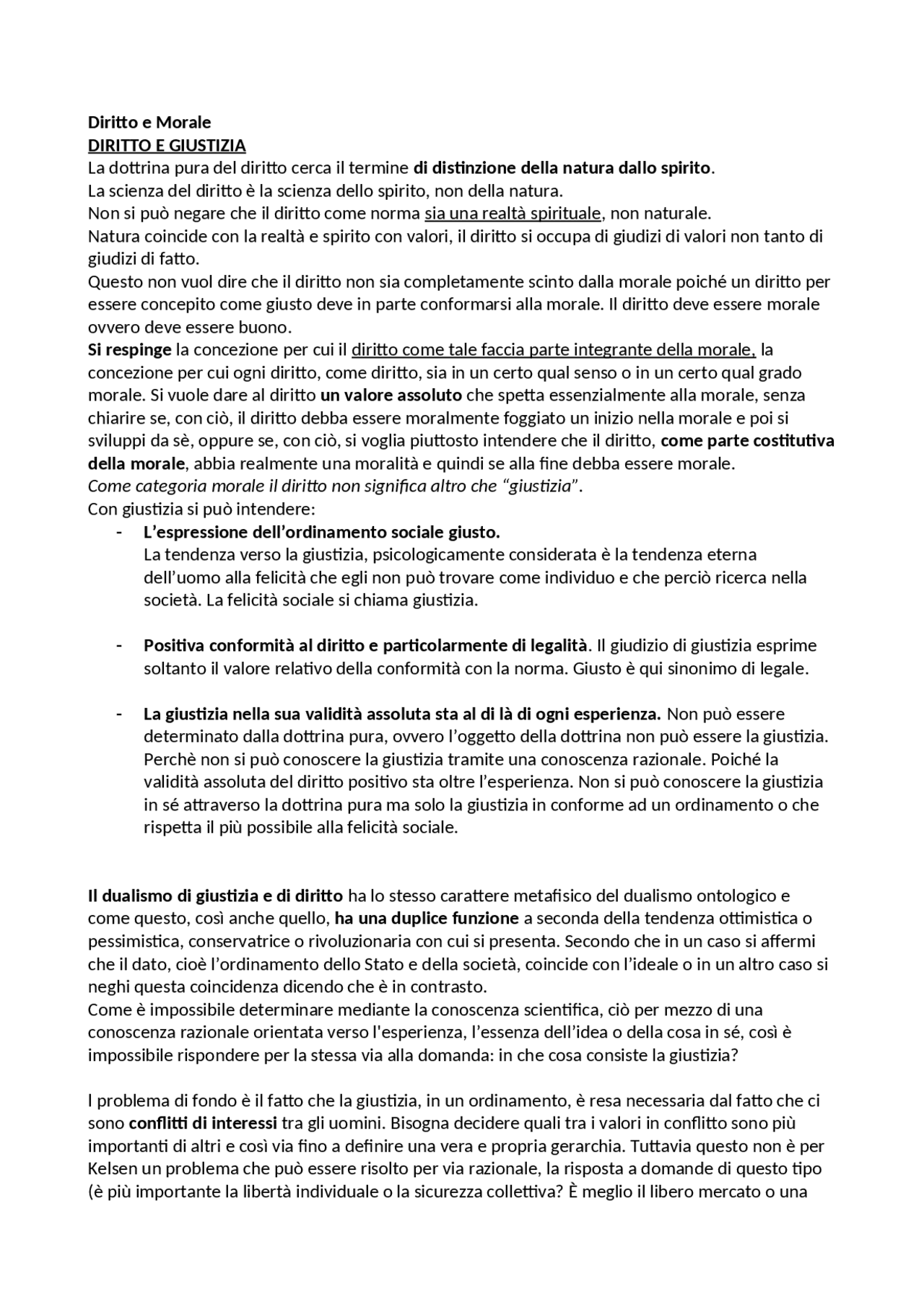 Appunti Sul Diritto E La Morale Di Kelsen Docsity