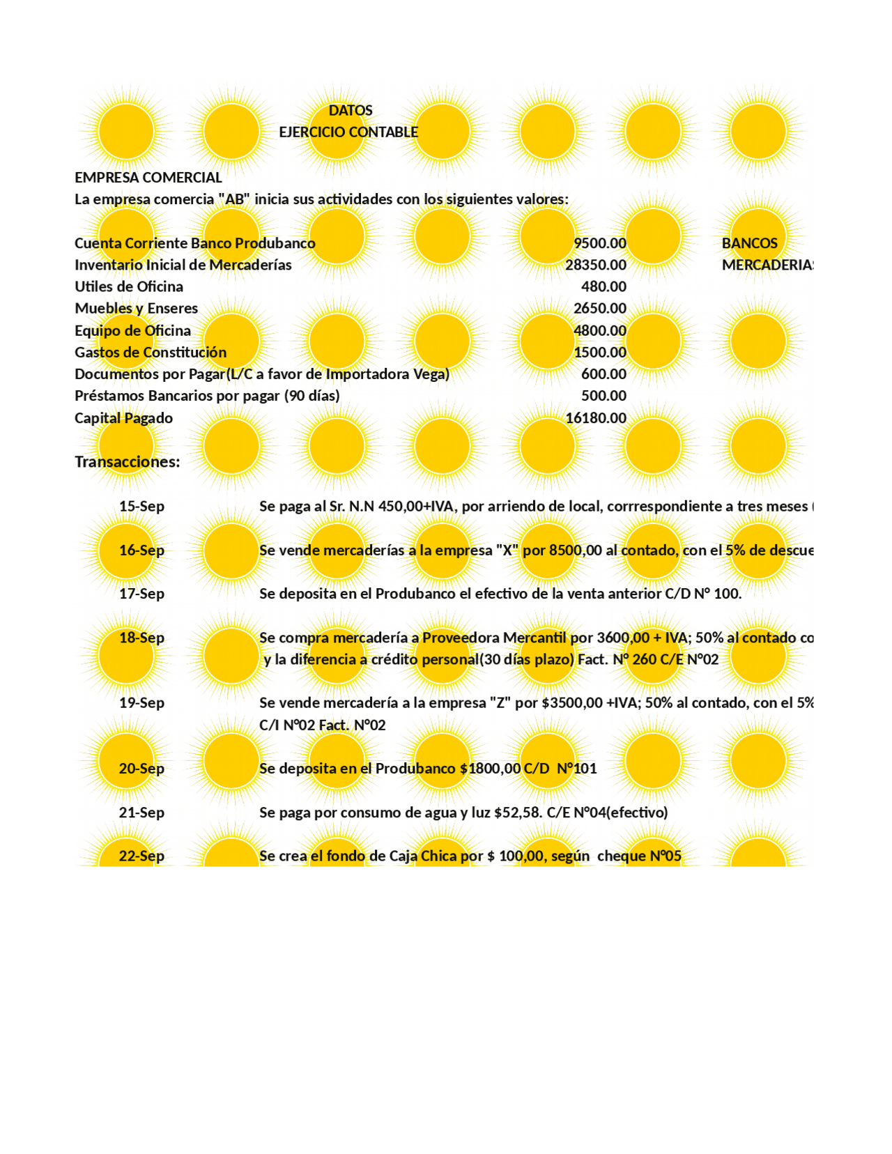 Ejercicios de comprobacion - Docsity