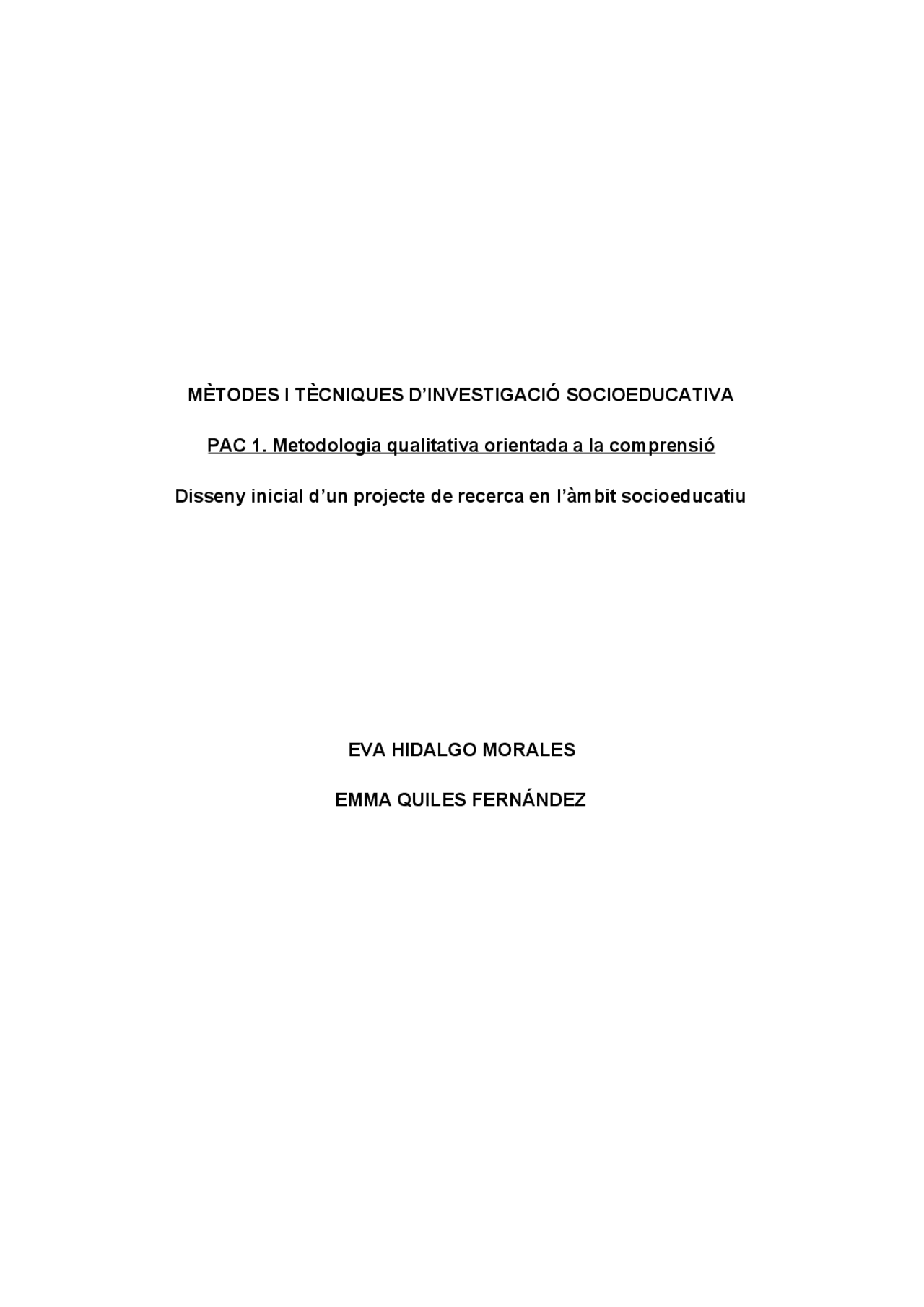 Mètodes I Tècniques Dinvestigació Socioeducatives Pac 1 Docsity