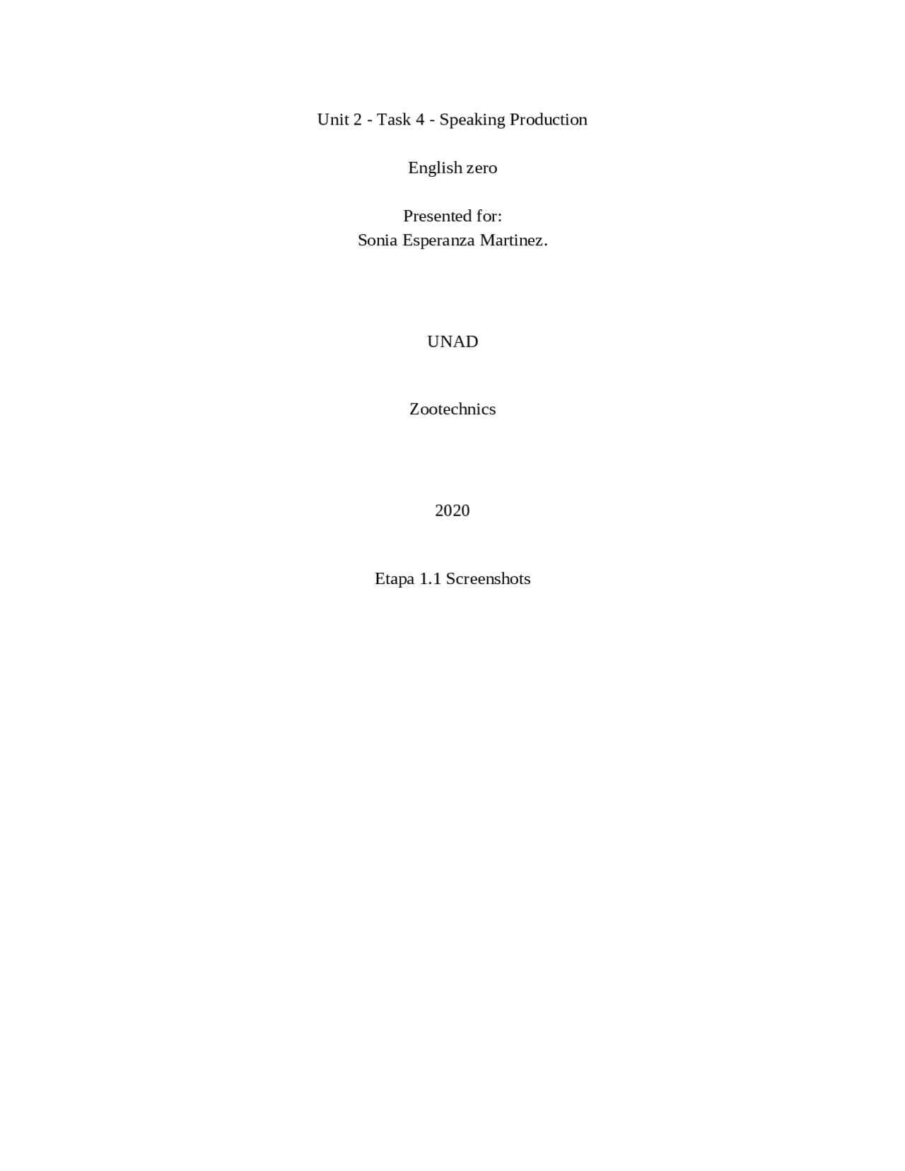 Activity English Zero Docsity