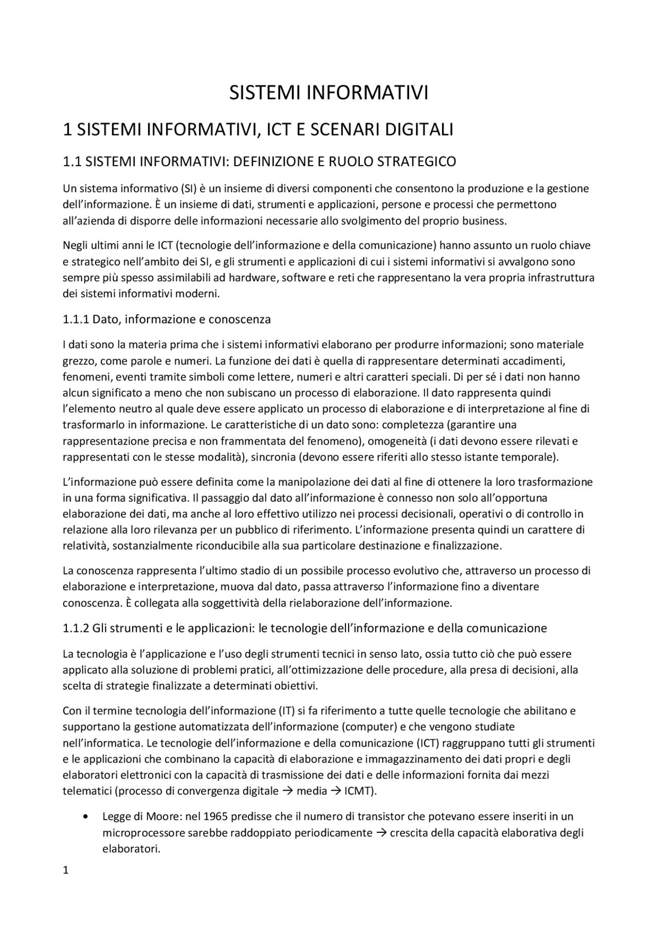 Appunti Di Sistemi Informativi Ict E Trend Digitali Docsity