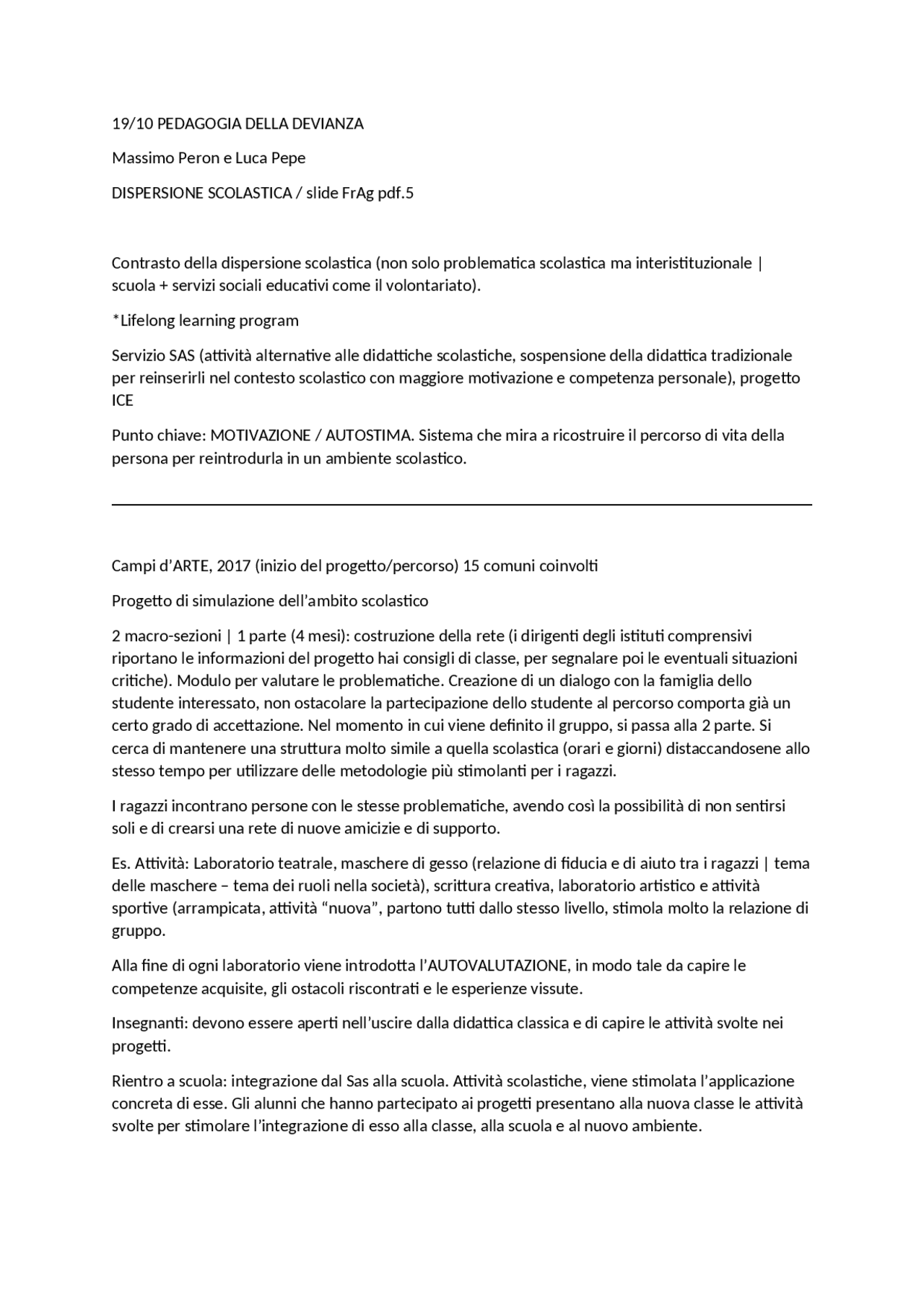 Pedagogia Della Devianza Docsity