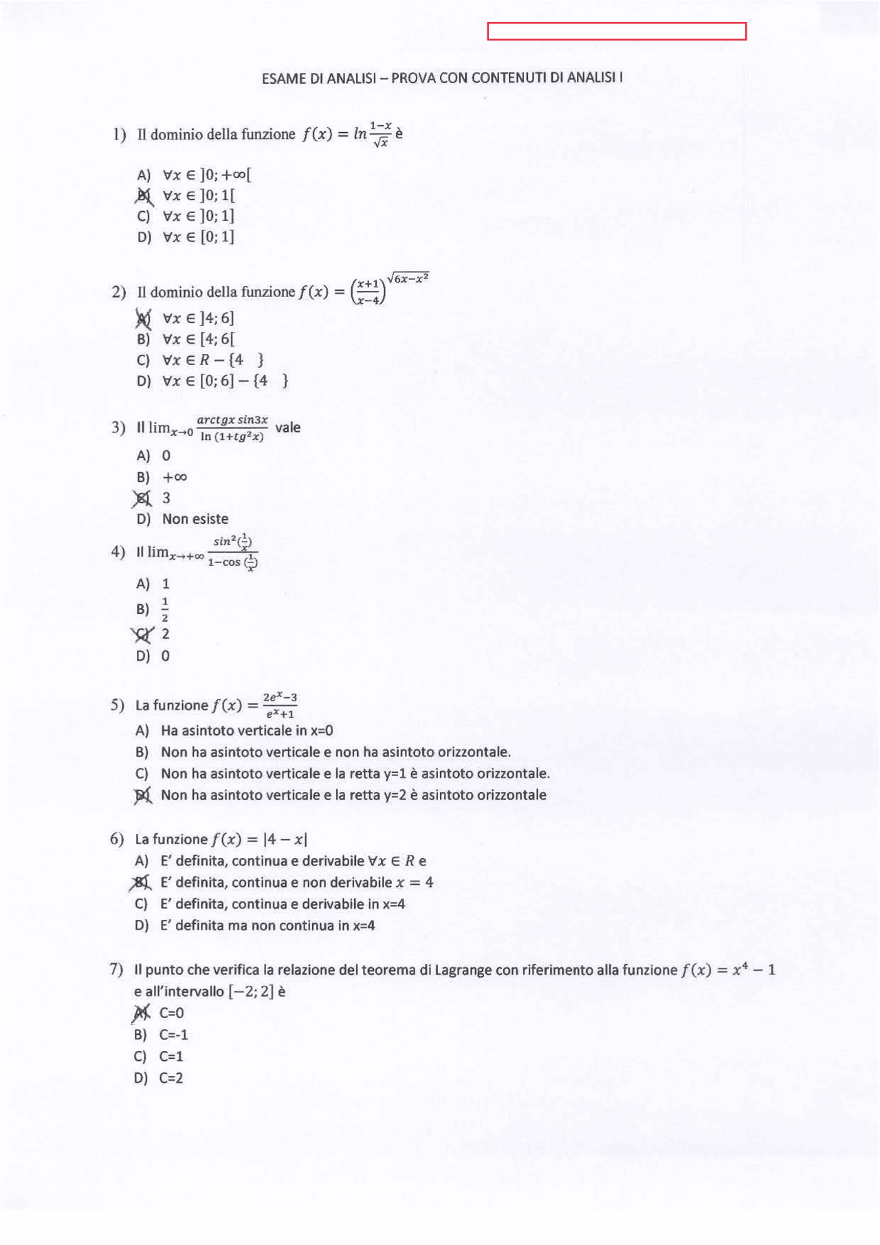 Elaborato Analisi Matematica Macroarea1 Ingegneria Civile L 7 Unipegaso