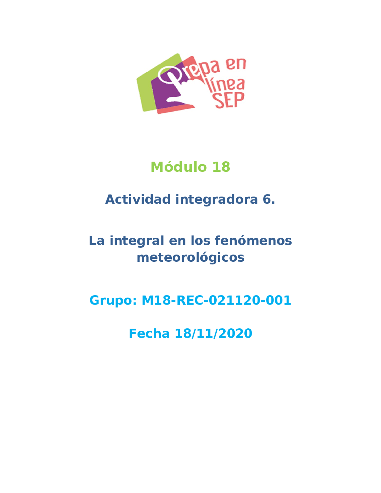 ACTIVIDAD INT 6 MODULO 18 - Docsity
