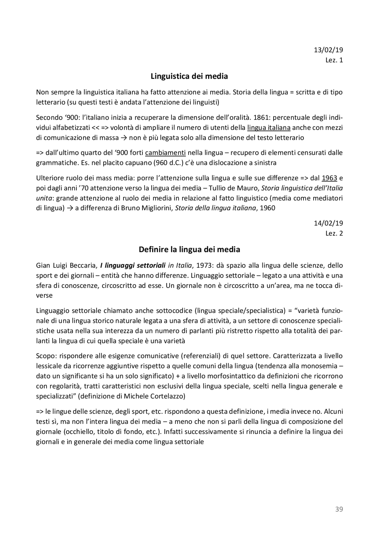 Appunti Di Linguistica Dei Media Prof Piotti Appunti Di