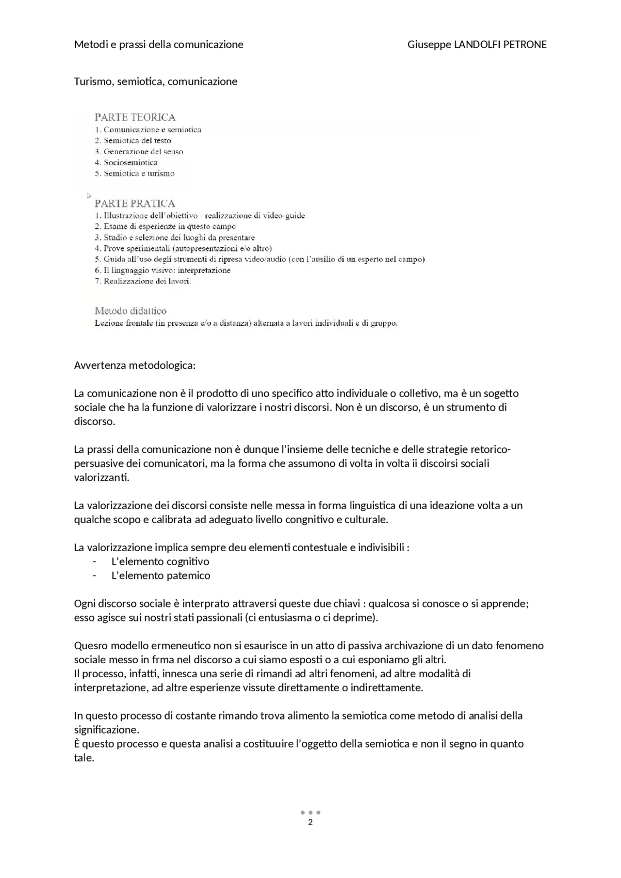 Metodi E Prassi Della Comunicazione Docsity