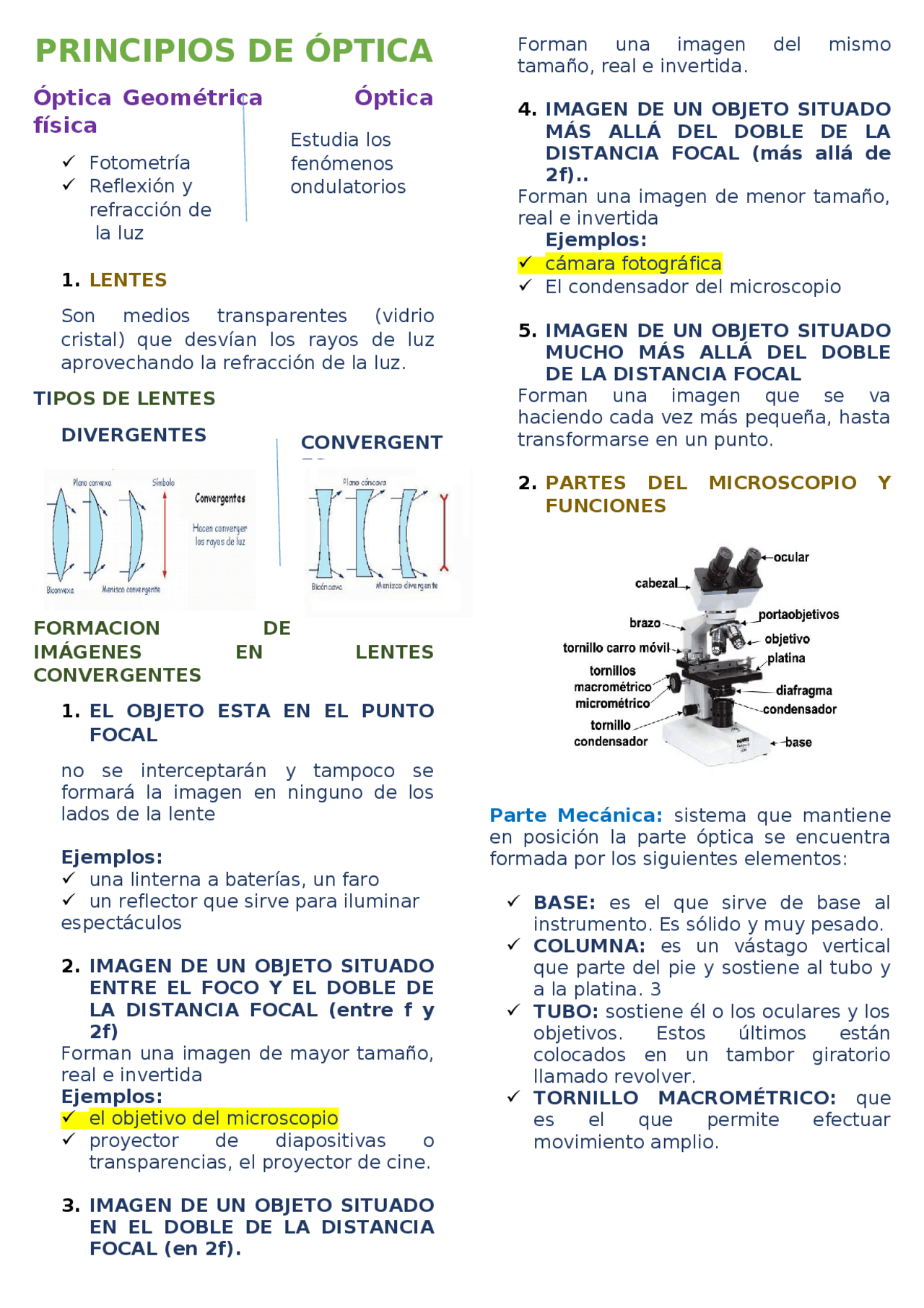 Apuntes De Microscopia Docsity