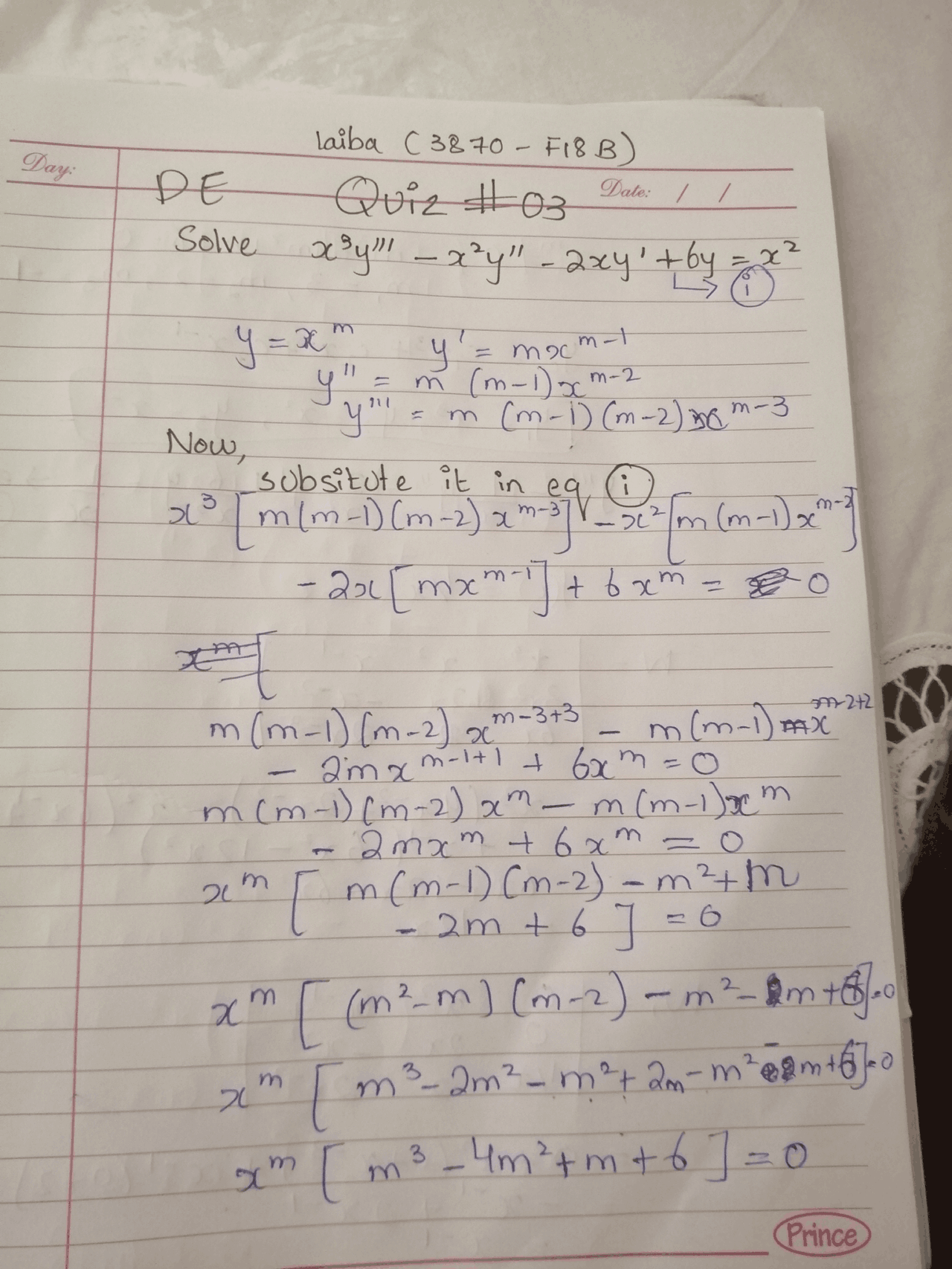 Differential Equation Assignment Docsity