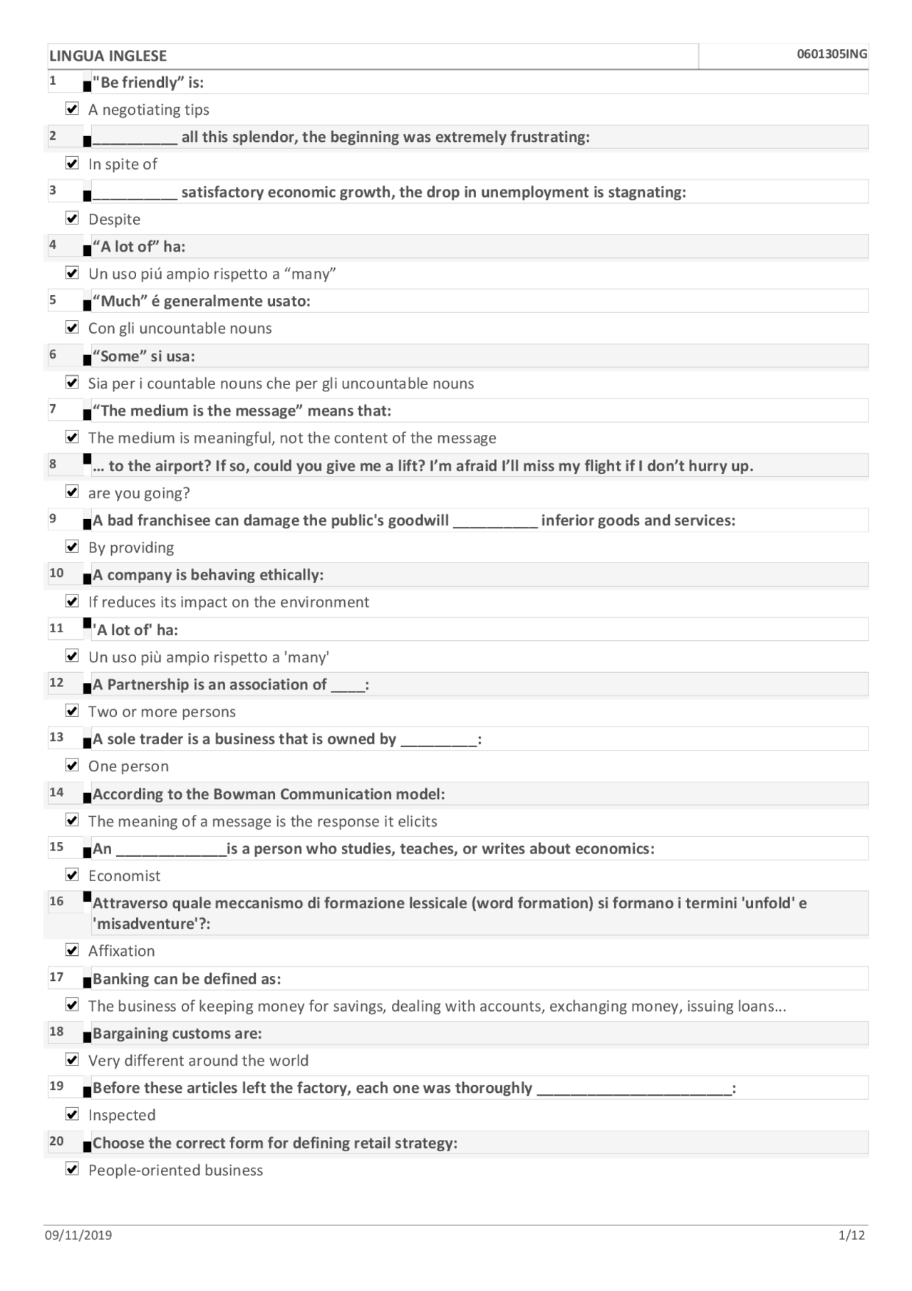 Inglese Completo Riassunto Docsity