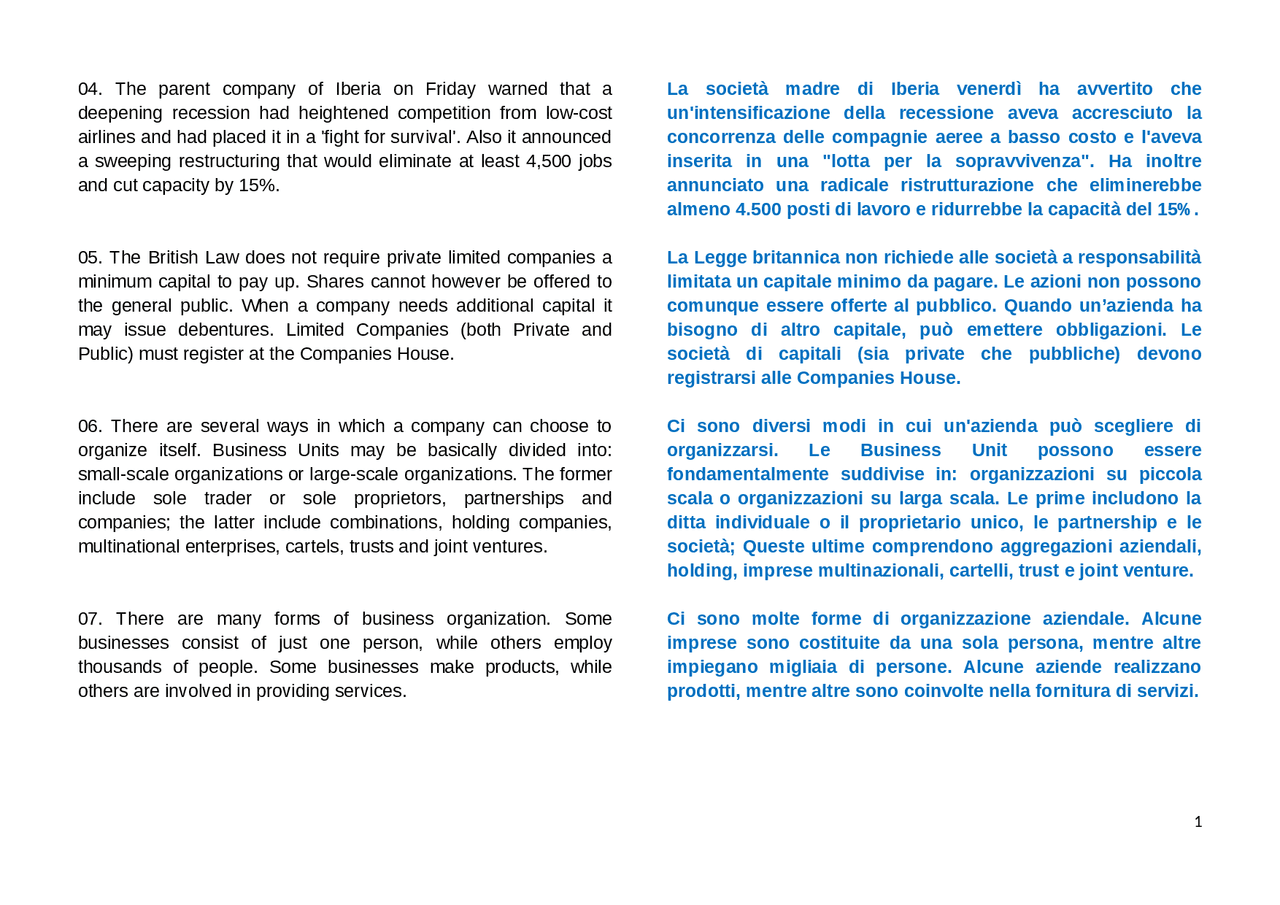 Paniere Lingua Inglese Risposte Aperte Docsity
