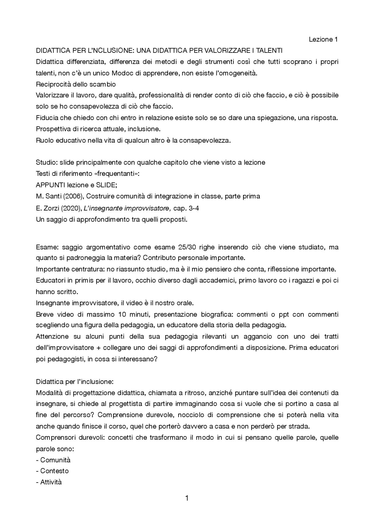 Appunti Didattica Per Linclusione Docsity