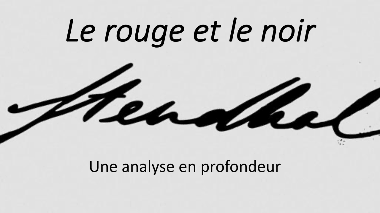 Le Rouge Et Le Noir Fiche De Lecture Docsity