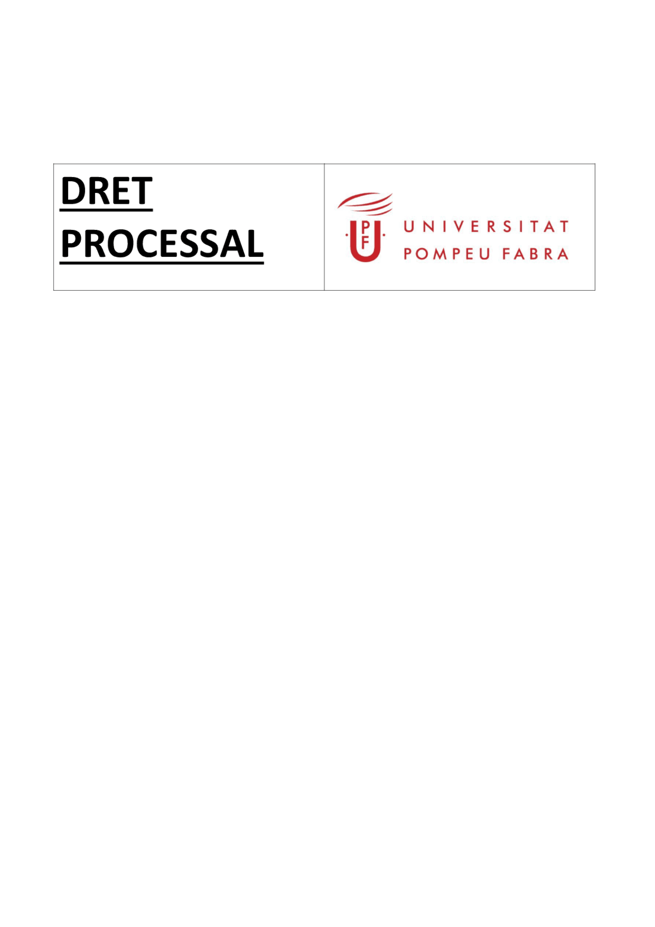 Apunts DRET PROCESAL - Docsity