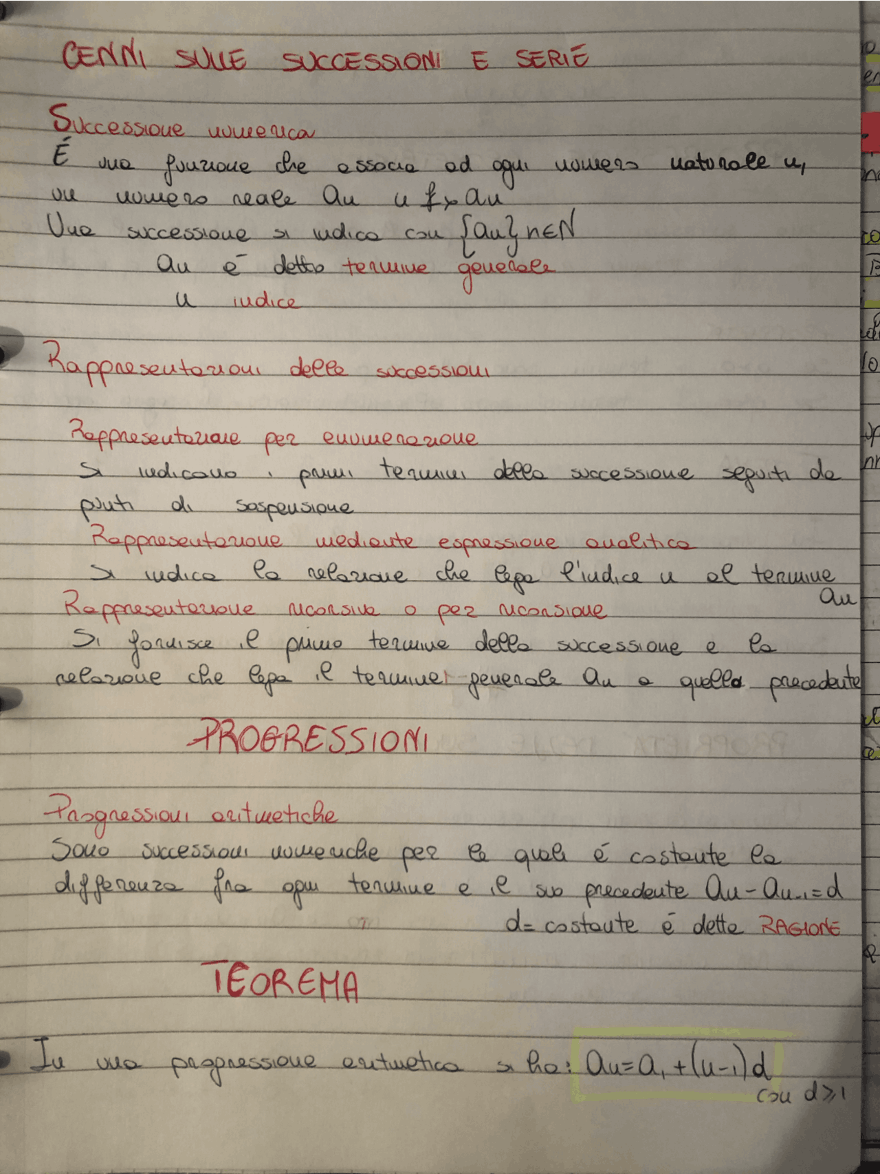Successioni Numeriche E Serie Appunti Di Matematica Docsity
