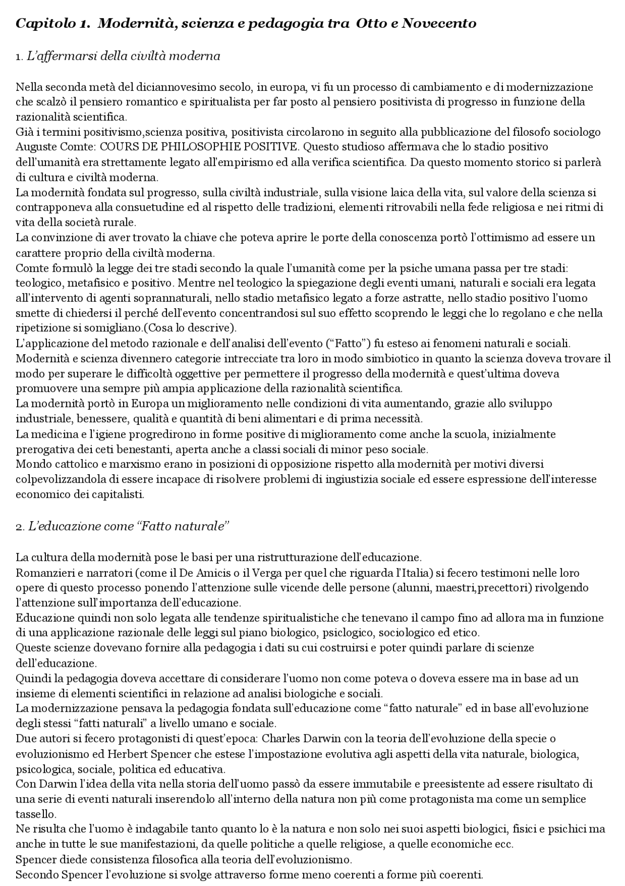Riassunto Libro Chiosso Docsity