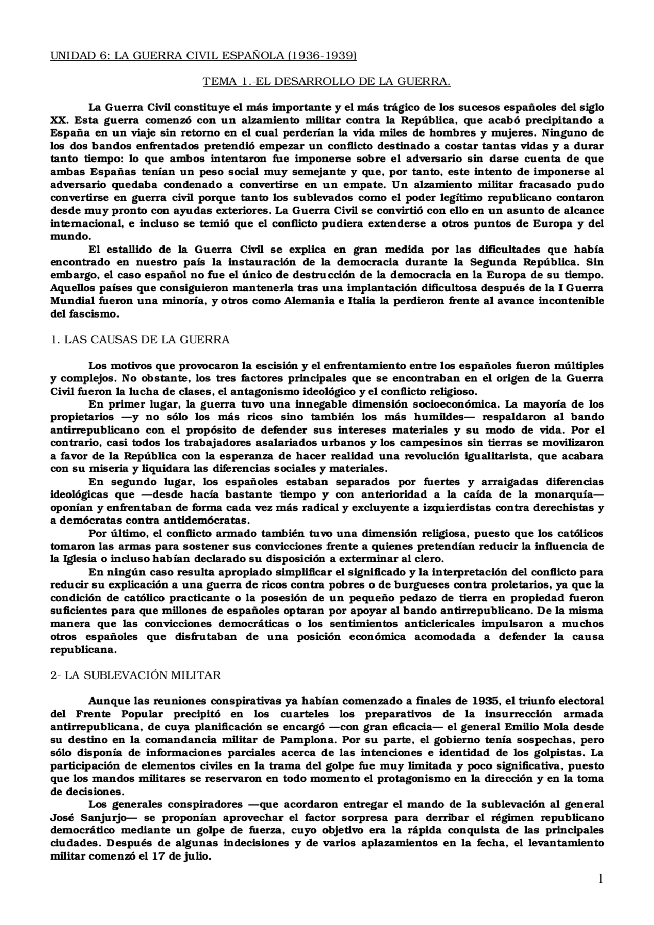 La Guerra Civil Española - Docsity