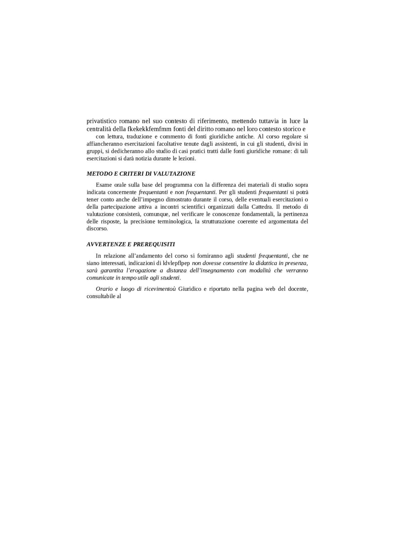 Programma Diritto Romano Approfondimenti Docsity