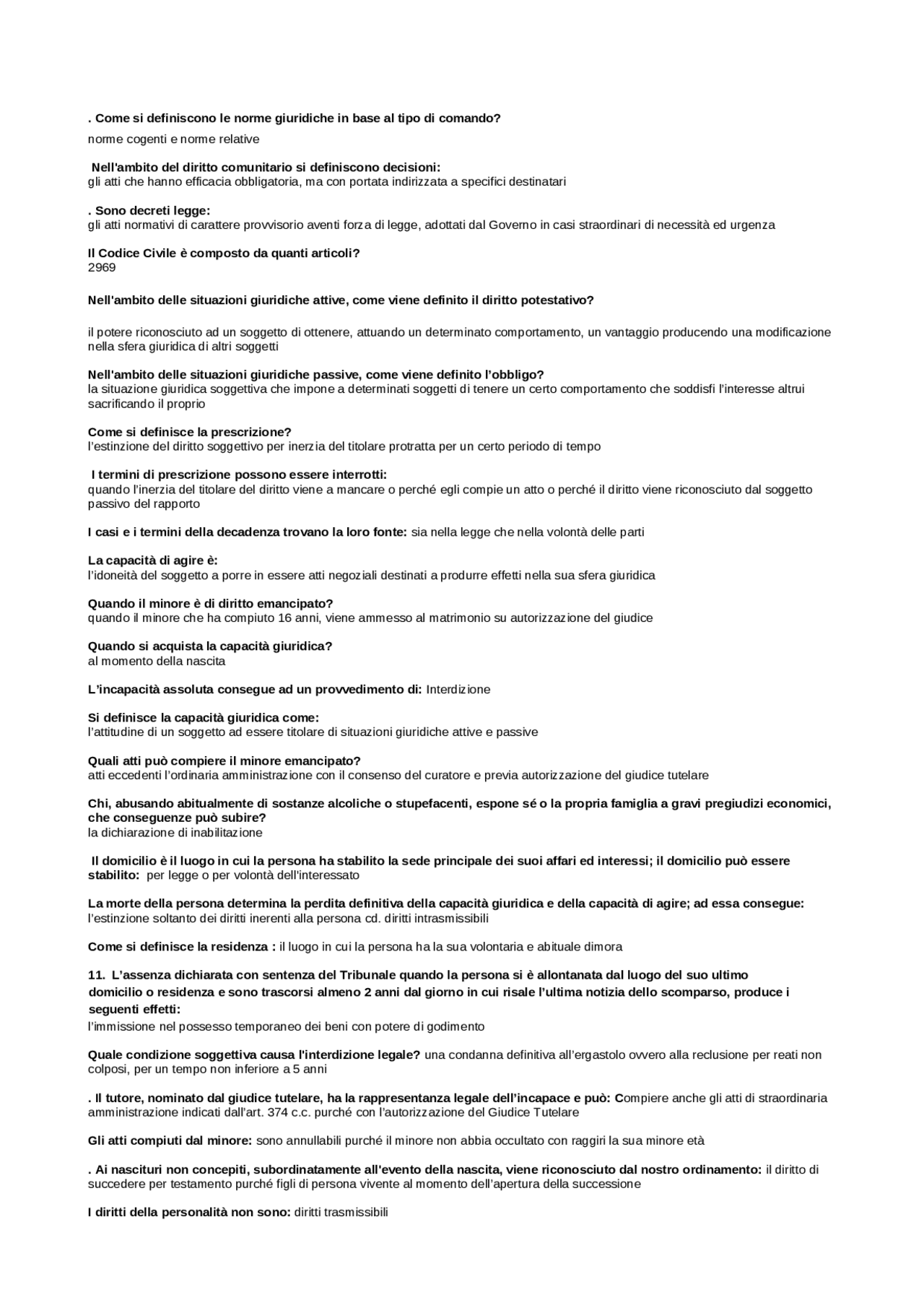 Paniere Multiple Diritto Privato E Dello Sport Ecampus Appunti Di