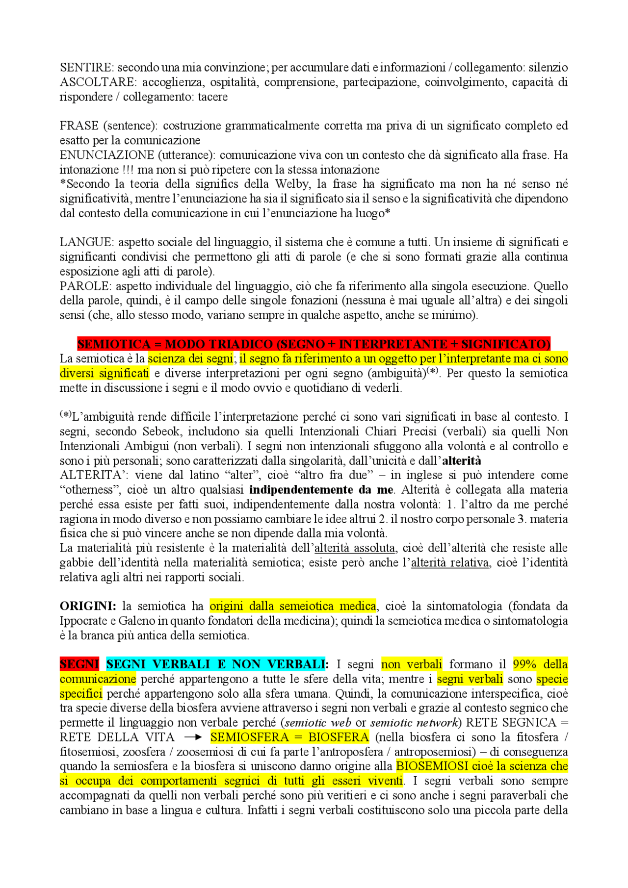 Appunti Di Semiotica Appunti Di Semiotica Docsity