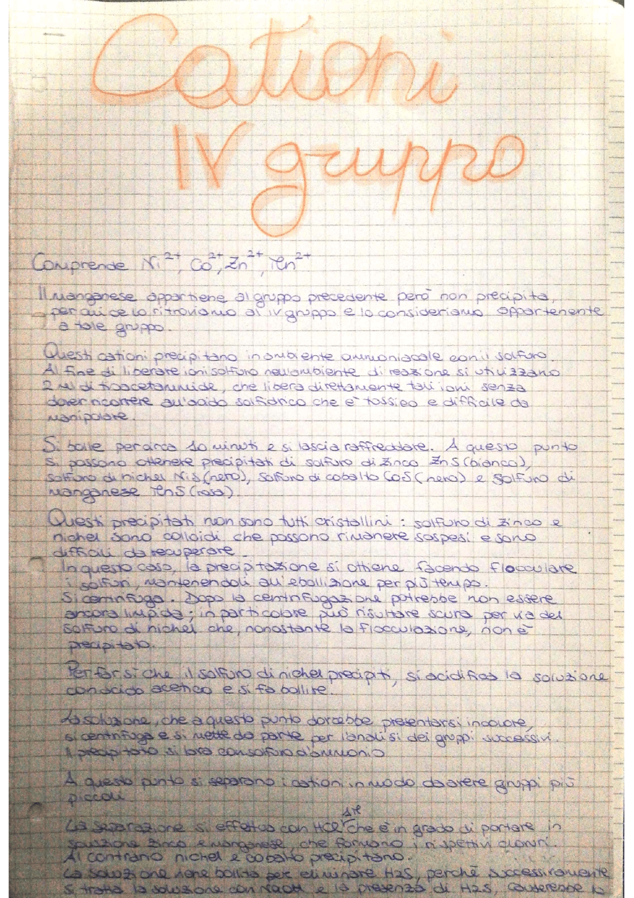 Cationi Del 4° Gruppo Docsity
