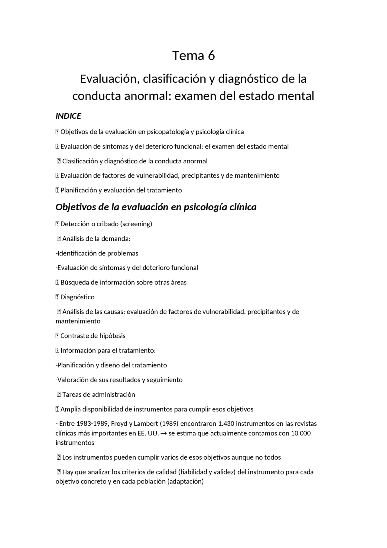 Tema 6 PsicopatologÍa Docsity