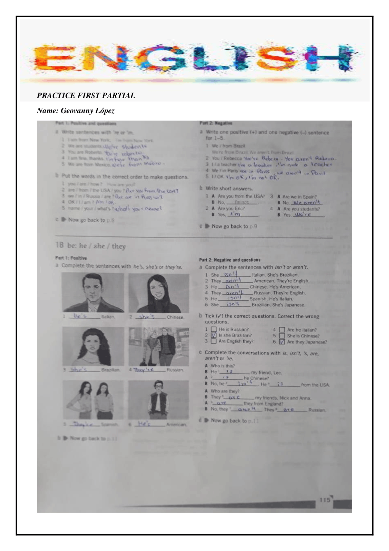 Practice First Partial Docsity