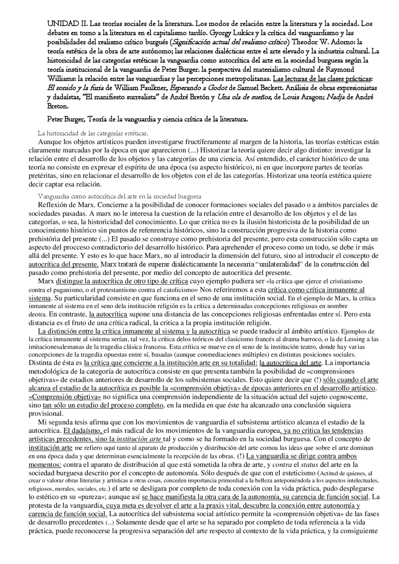 Peter burger y la comunicacion - Docsity