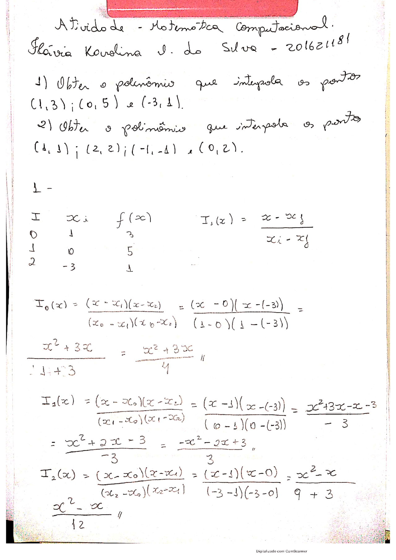 Matemática Computacional Docsity