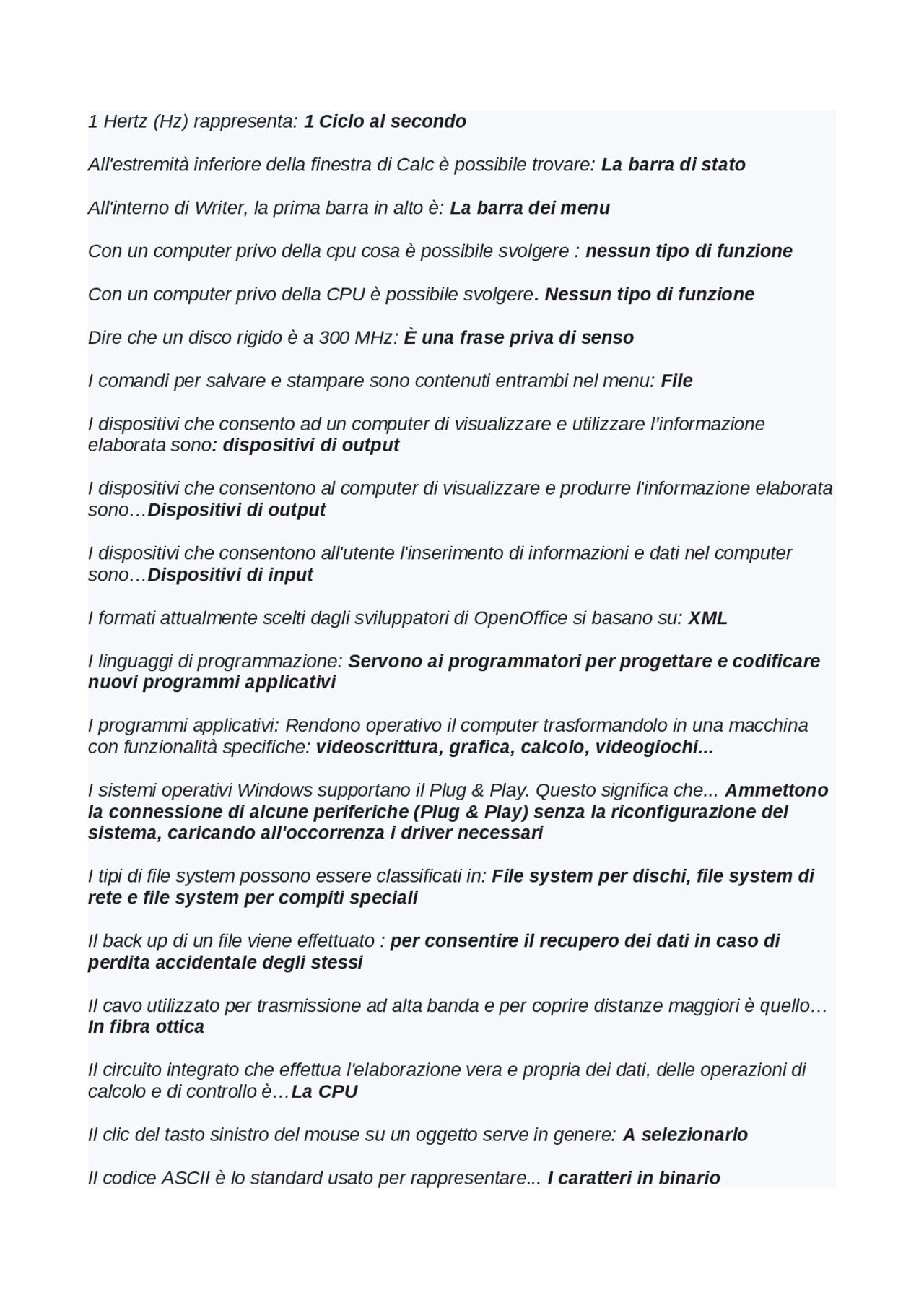 Domande E Risposte Programmazione Docsity