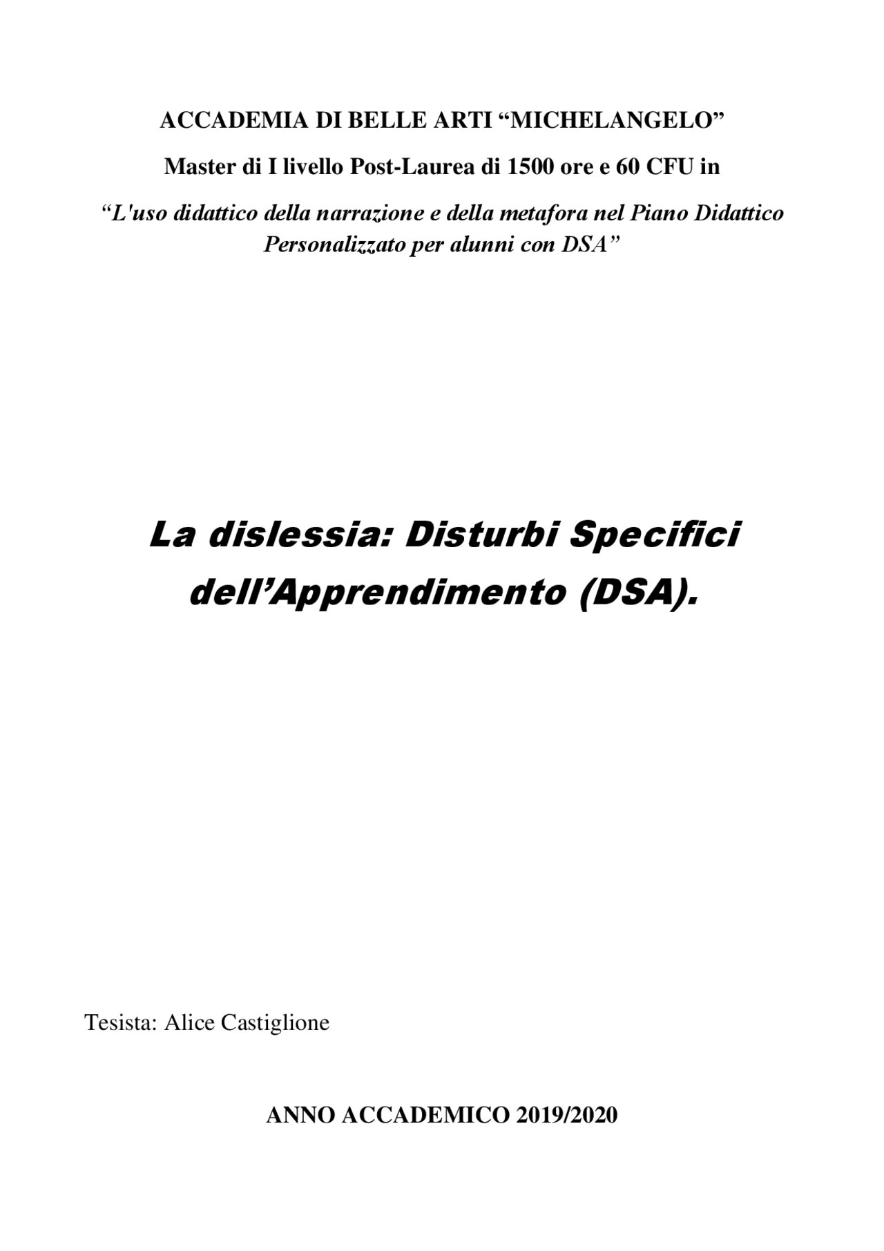Disturbi Specifici Dellapprendimento Docsity