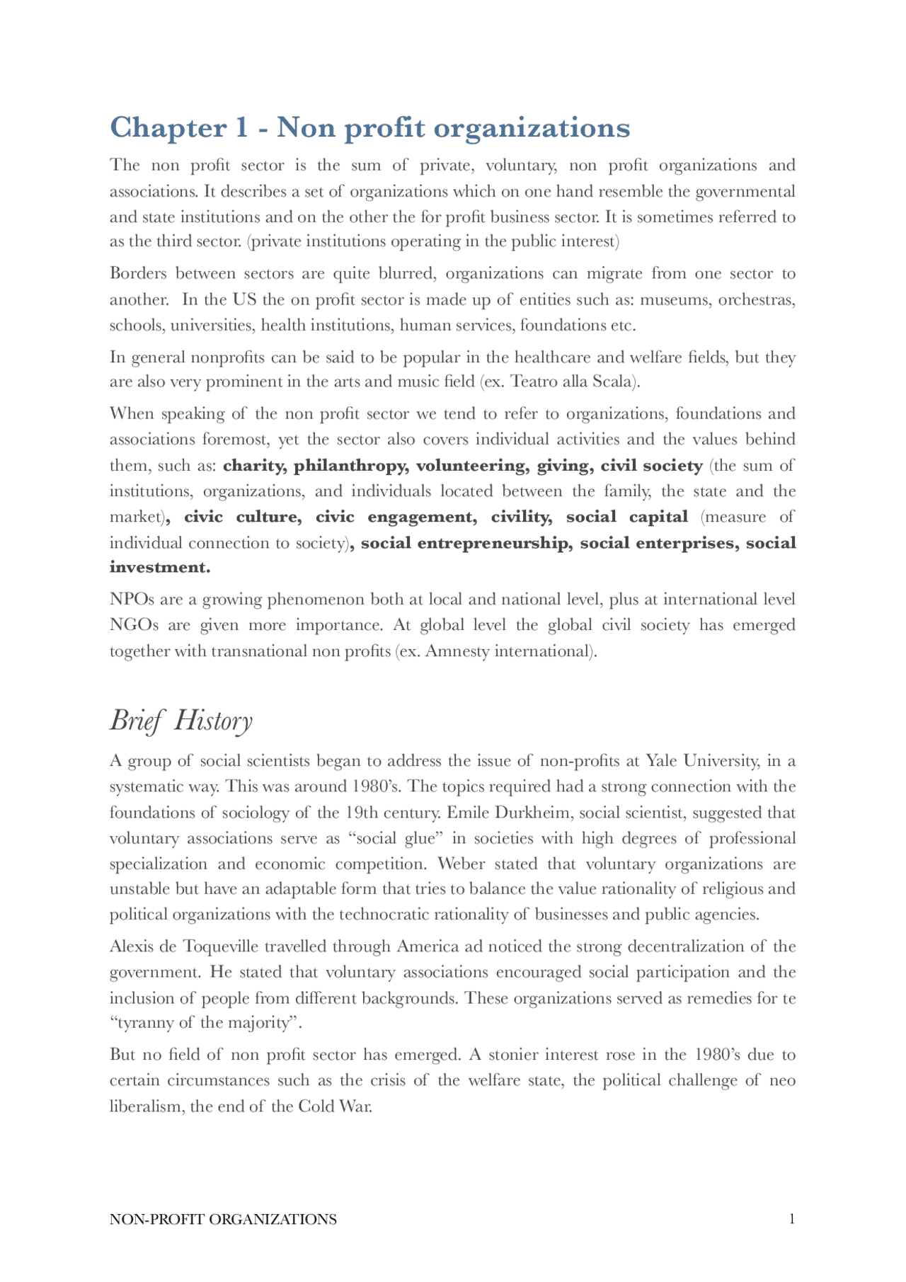 Management Of Non Profit Organizations Docsity