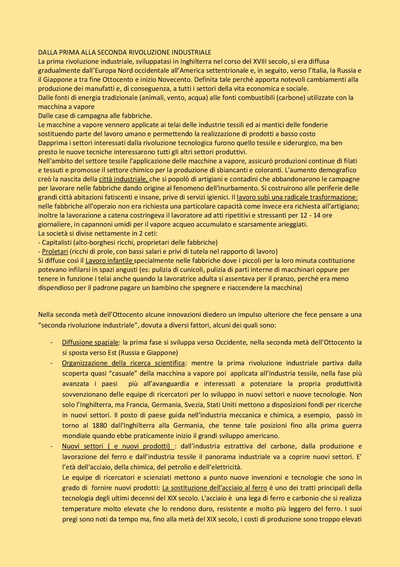 Rivoluzione Industriale Docsity