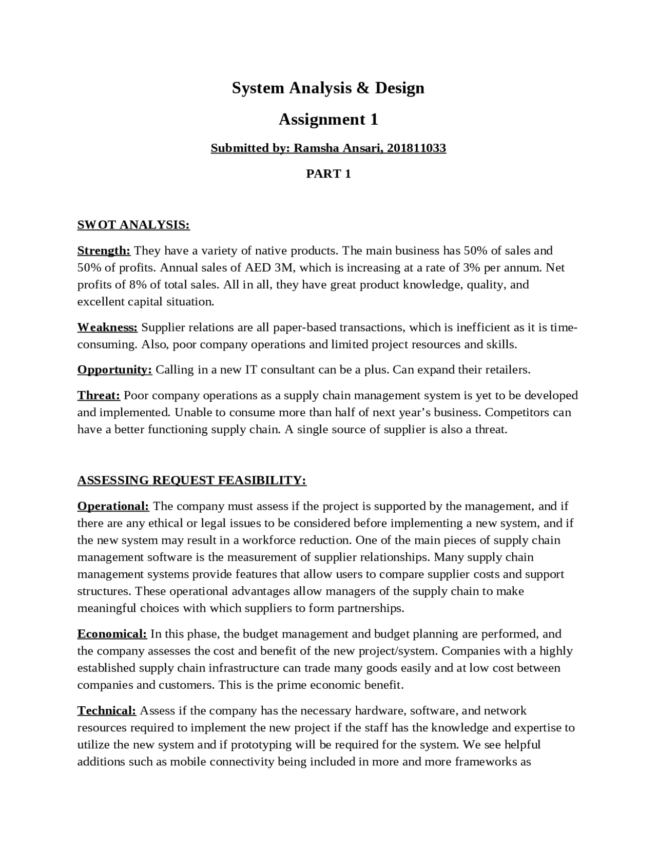 System Analysis And Design Project Uaenative Docsity